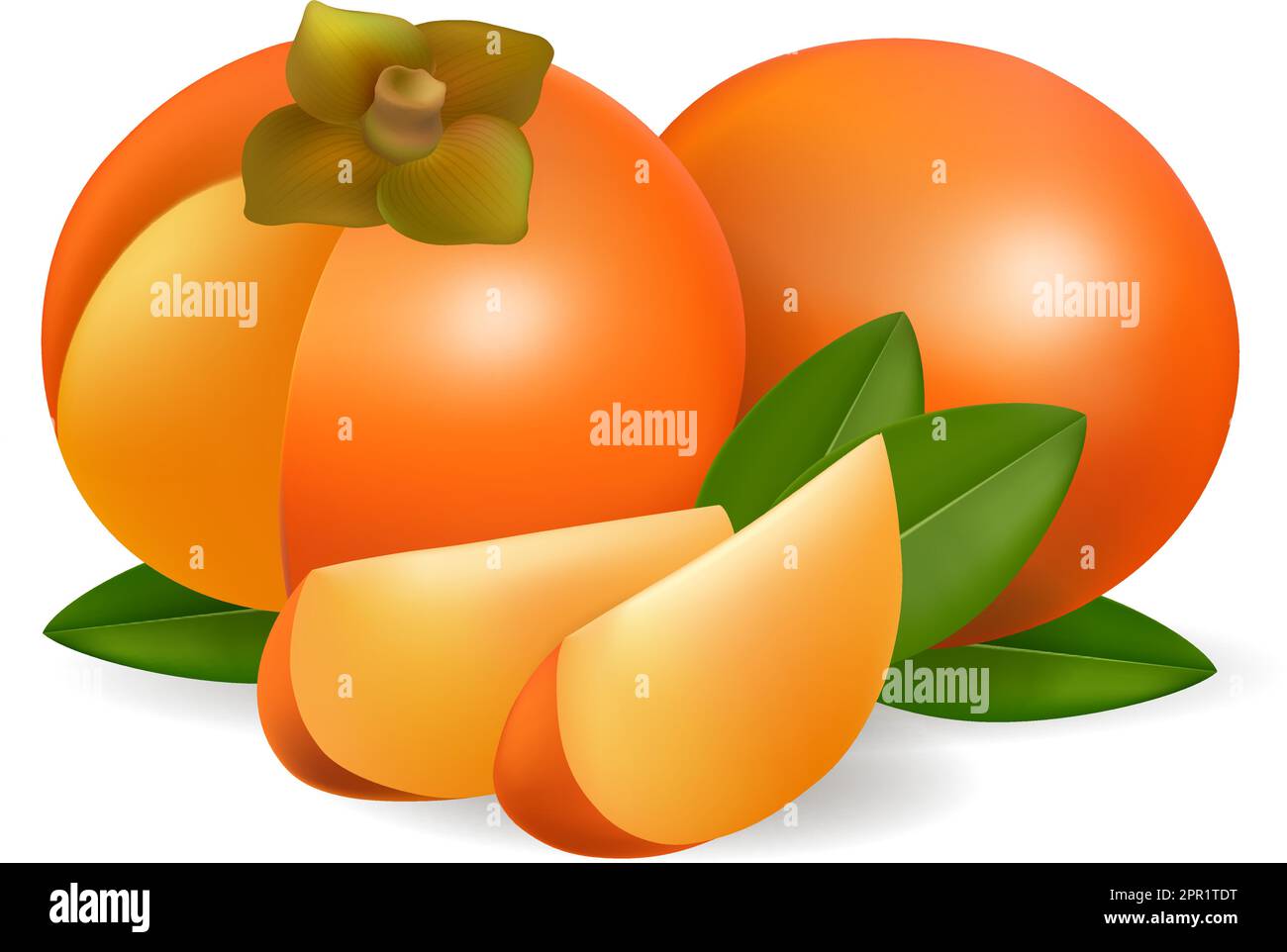 Realistic persimmon fruit Stock Vector Image & Art - Alamy