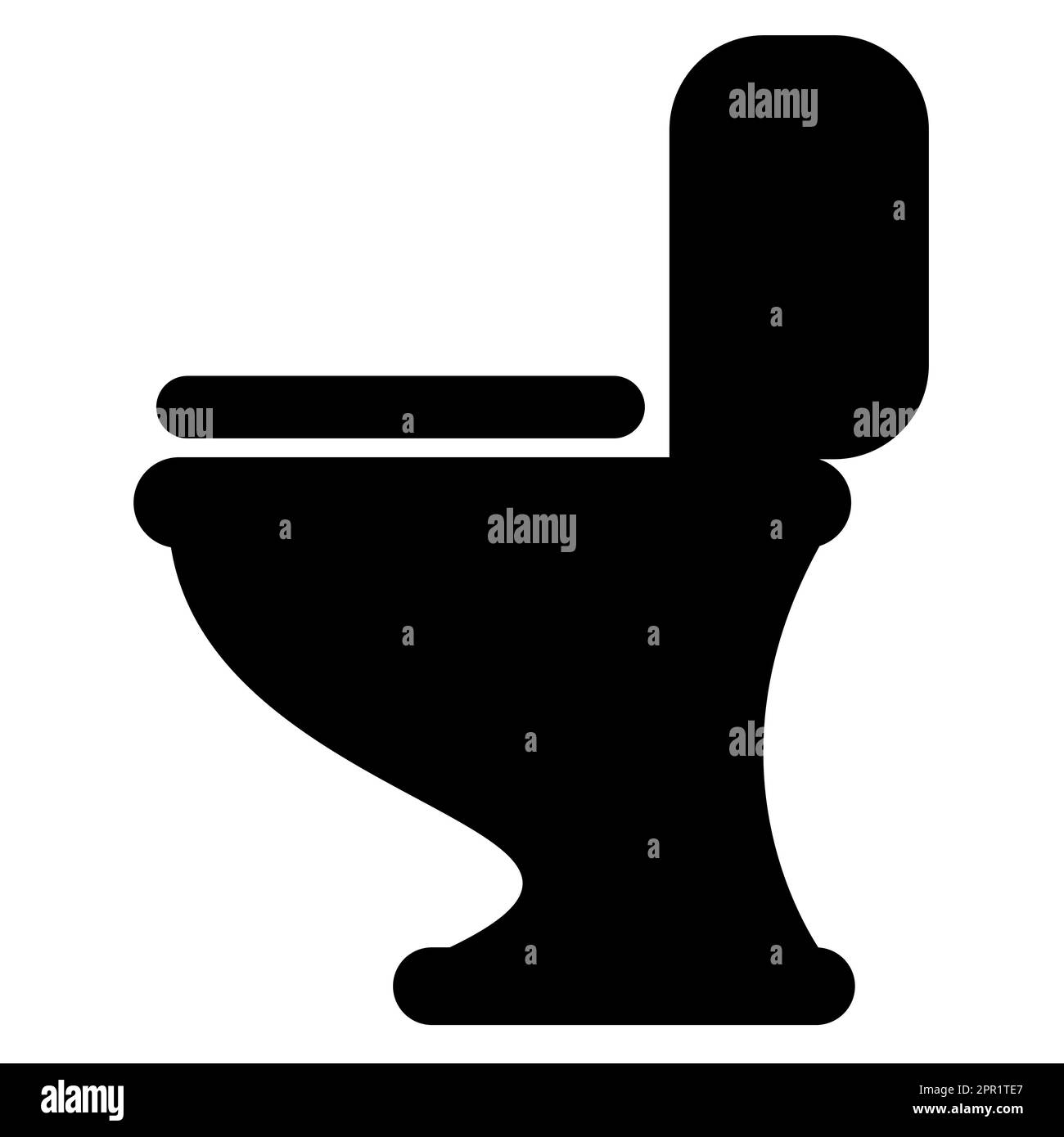 toilet - black and white vector silhouette symbol illustration of ...