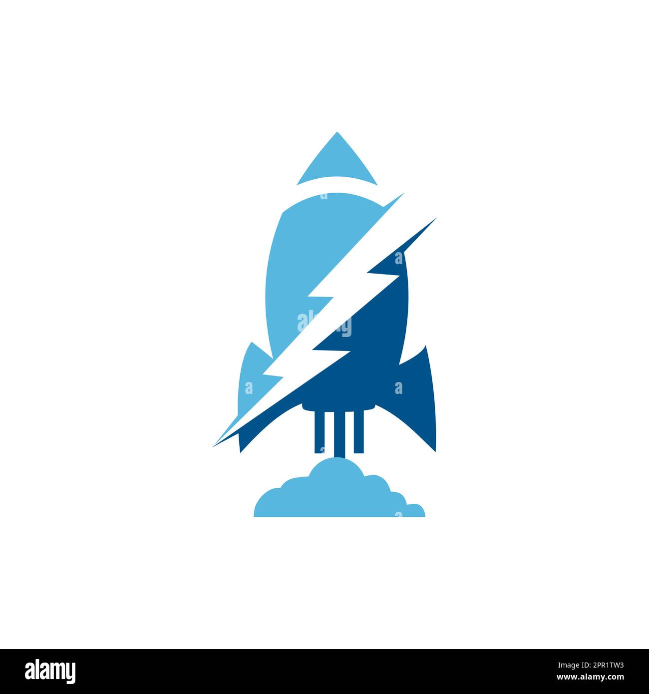 Electric rocket vector logo design. Rocket and thunderbolt logo icon ...