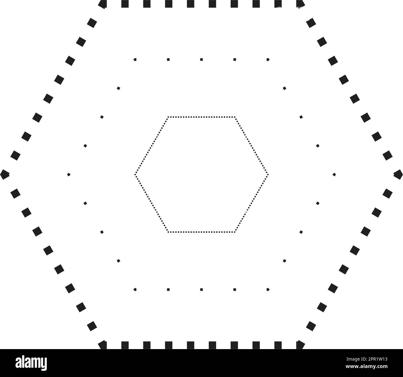 Tracing hexagon shape symbol, dashed and dotted broken line element for ...