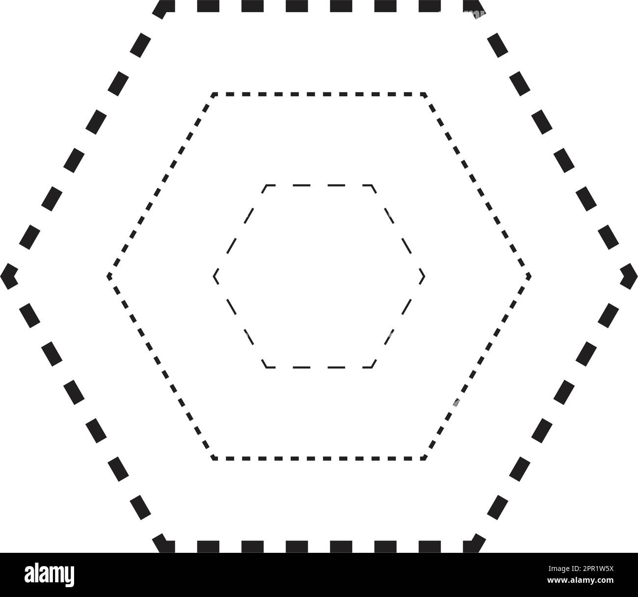 Tracing hexagon shape symbol, dashed and dotted broken line element for ...