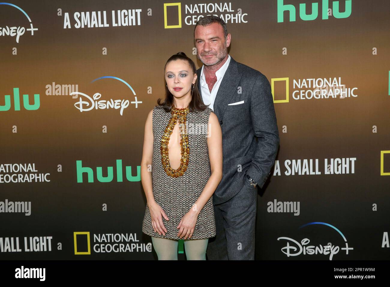 Actors Bel Powley, left, and Liev Schreiber attend the premiere of the ...