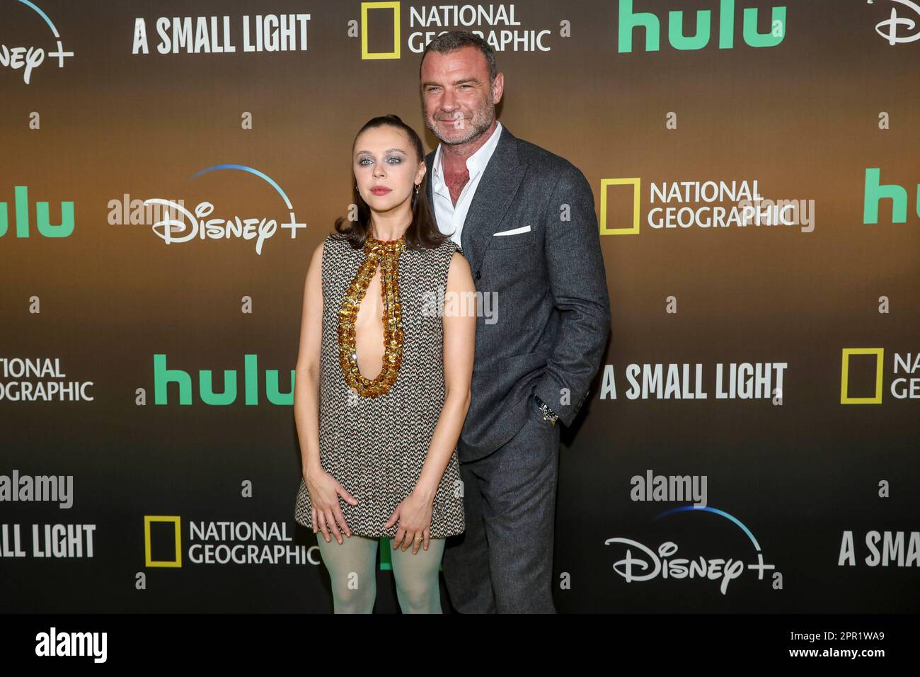 Actors Bel Powley, left, and Liev Schreiber attend the premiere of the ...