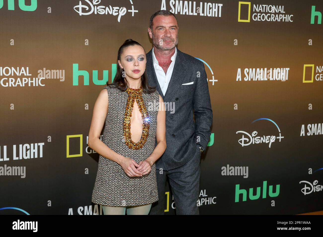 Actors Bel Powley, left, and Liev Schreiber attend the premiere of the ...