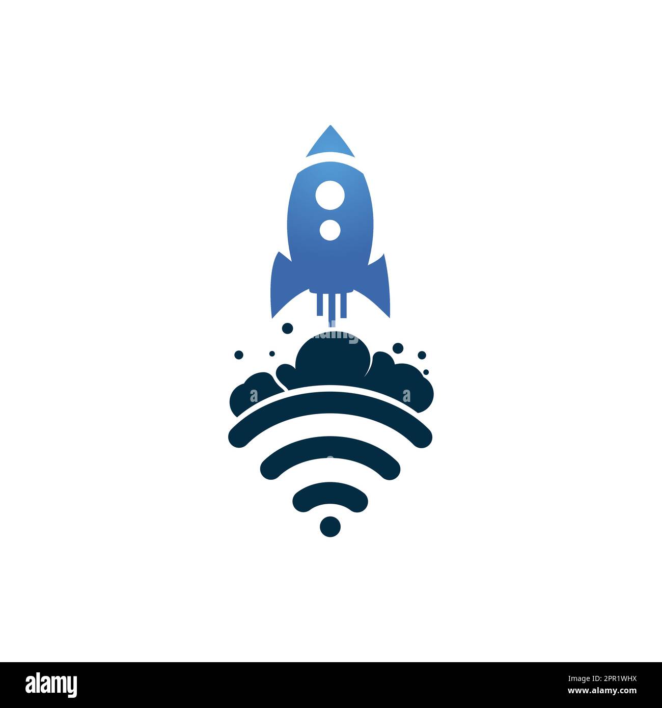 Wifi Rocket vector logo design. Wifi signal symbol and rocket design ...