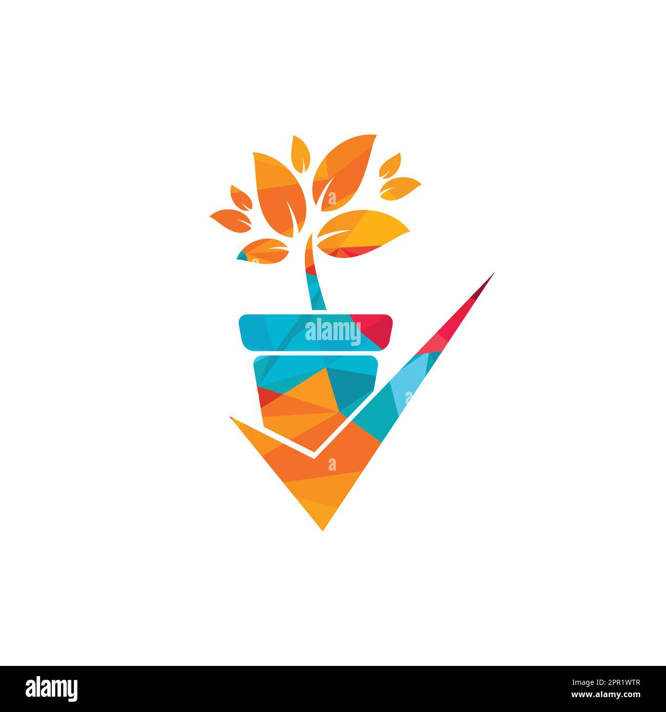 Check garden vector logo design. Check and flower pot icon Stock Vector ...