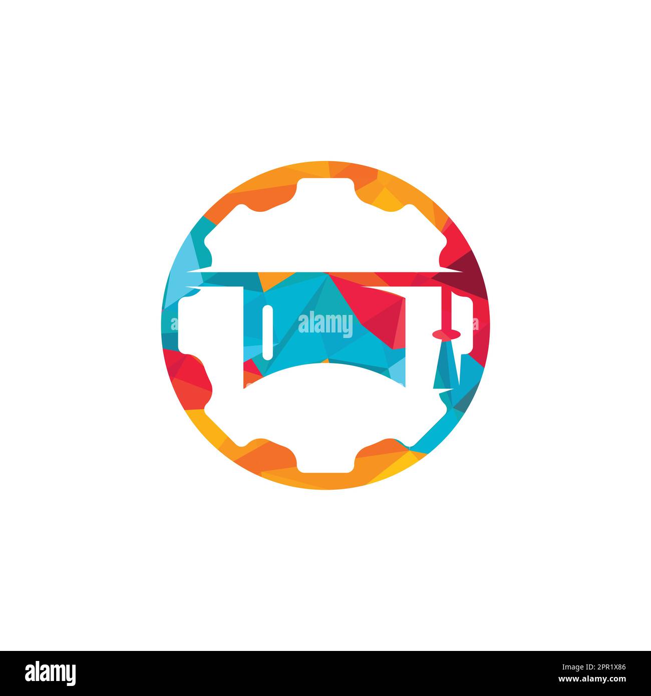 Industrial engineering education vector logo design. Student gear ...