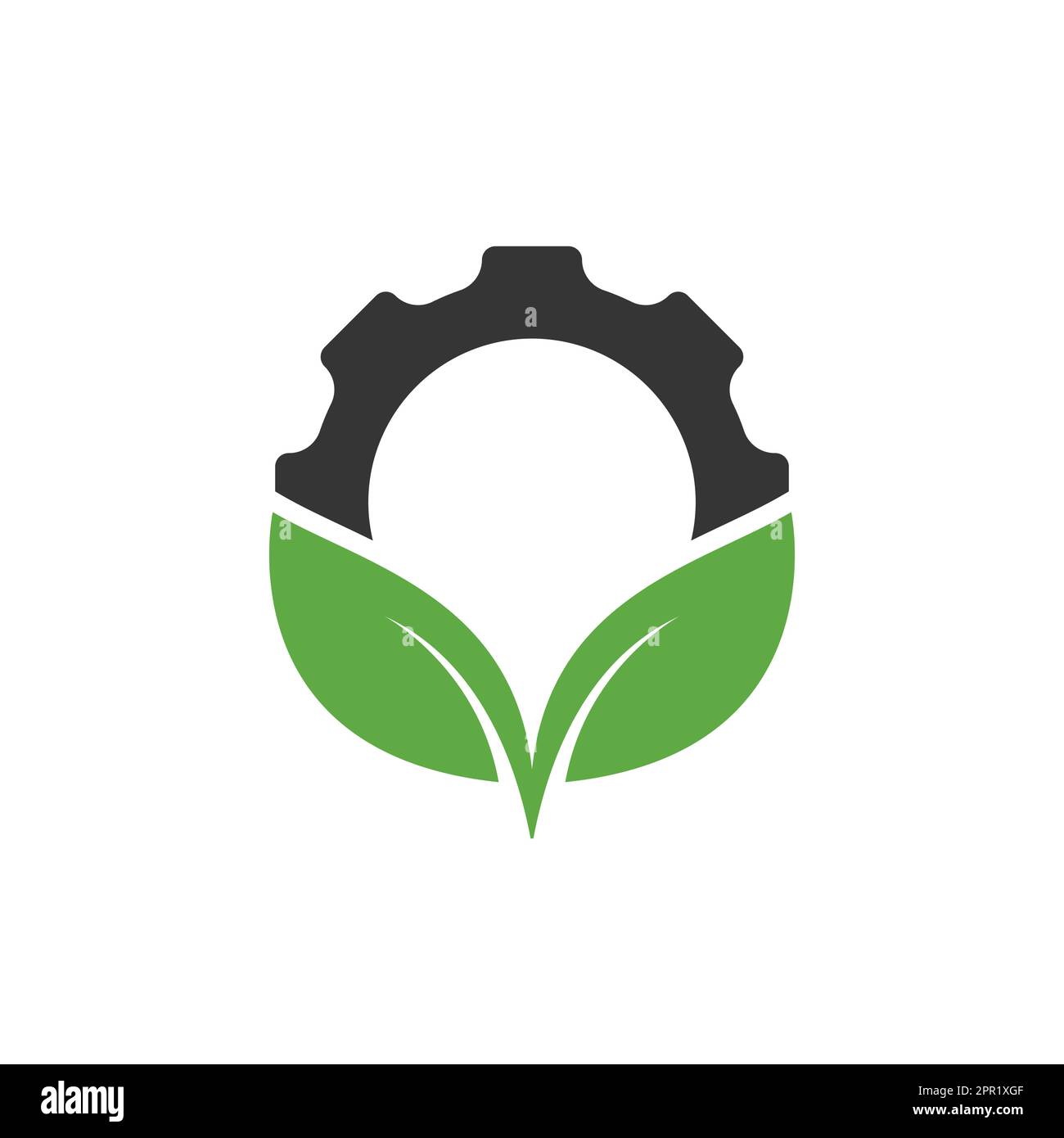 Gear leaf vector logo design. Abstract concept for ecology theme, green ...