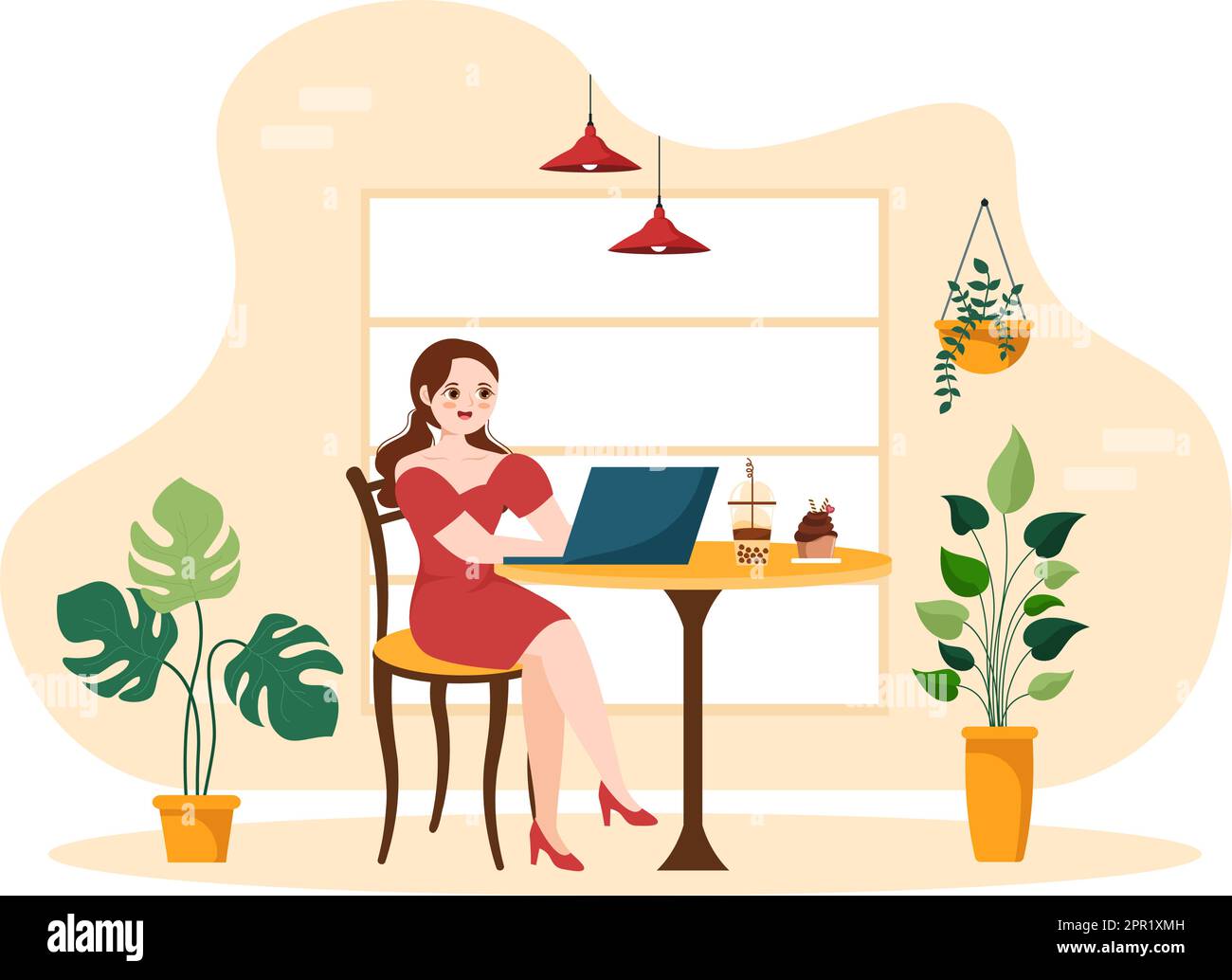 Internet Cafe of Young People Playing Games, Workplace use a Laptop ...