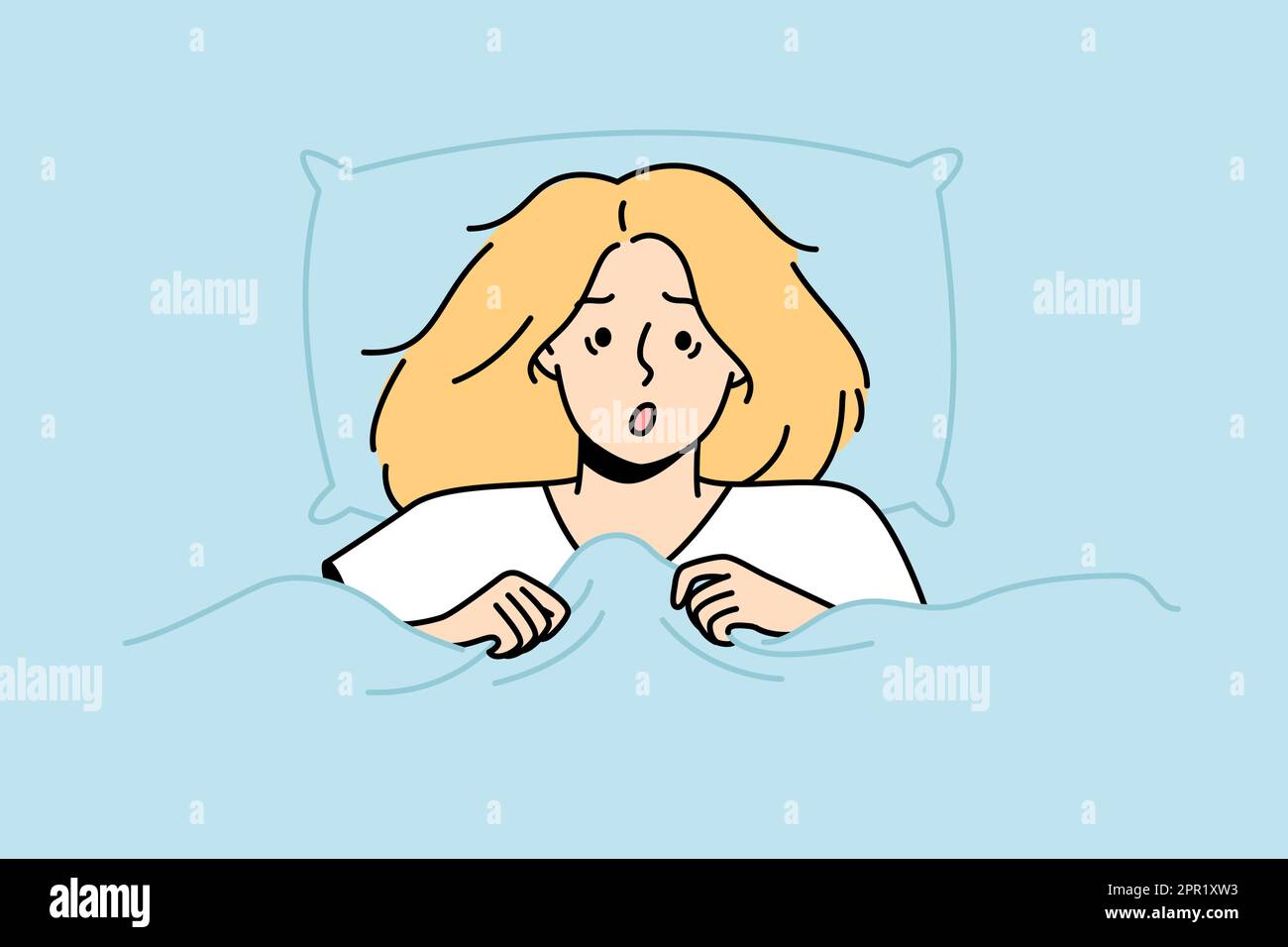 Girl woke up in horror after nightmare in dream Stock Vector Image ...