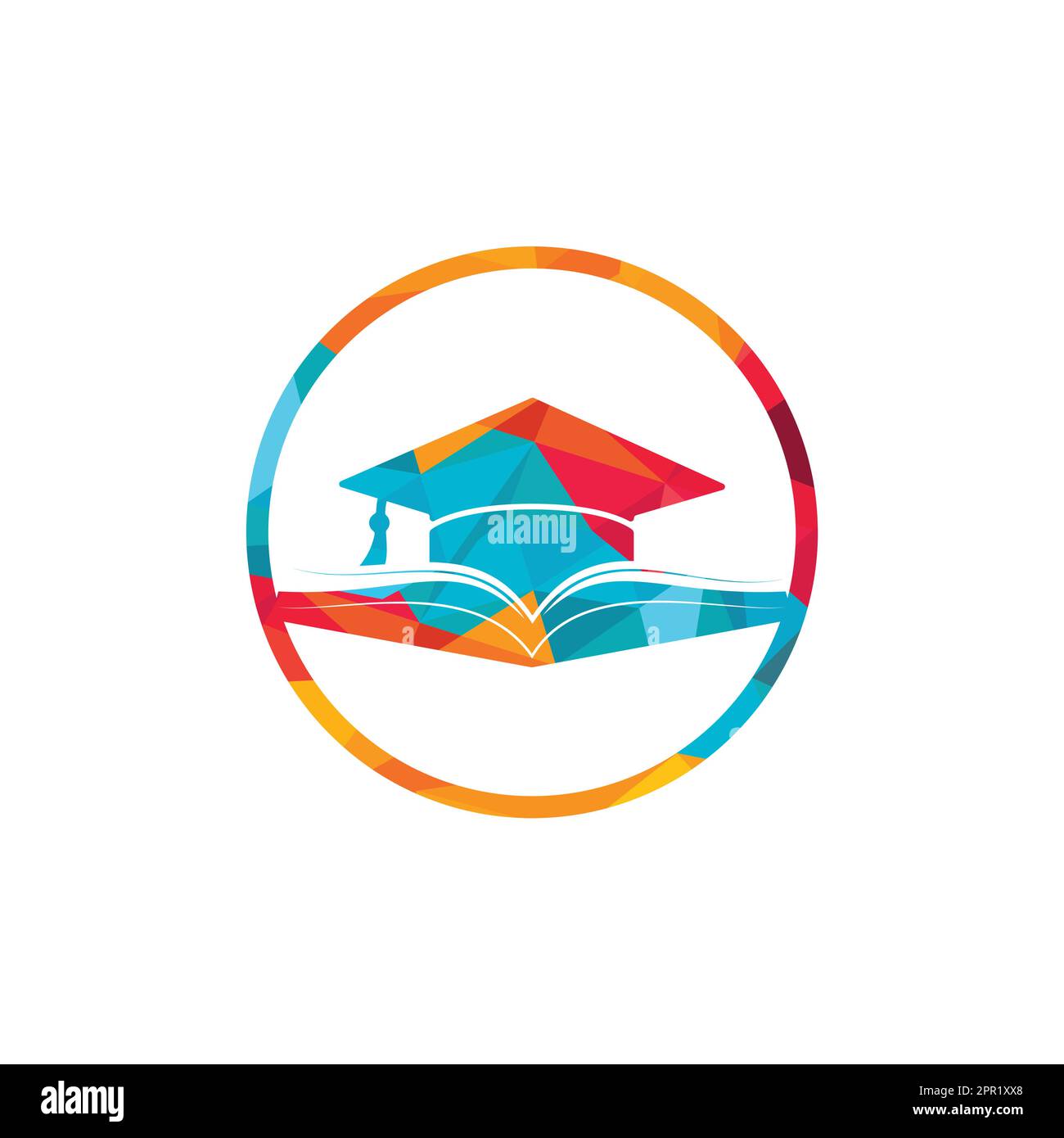 Graduation hat and book vector logo template. Education logo concept ...