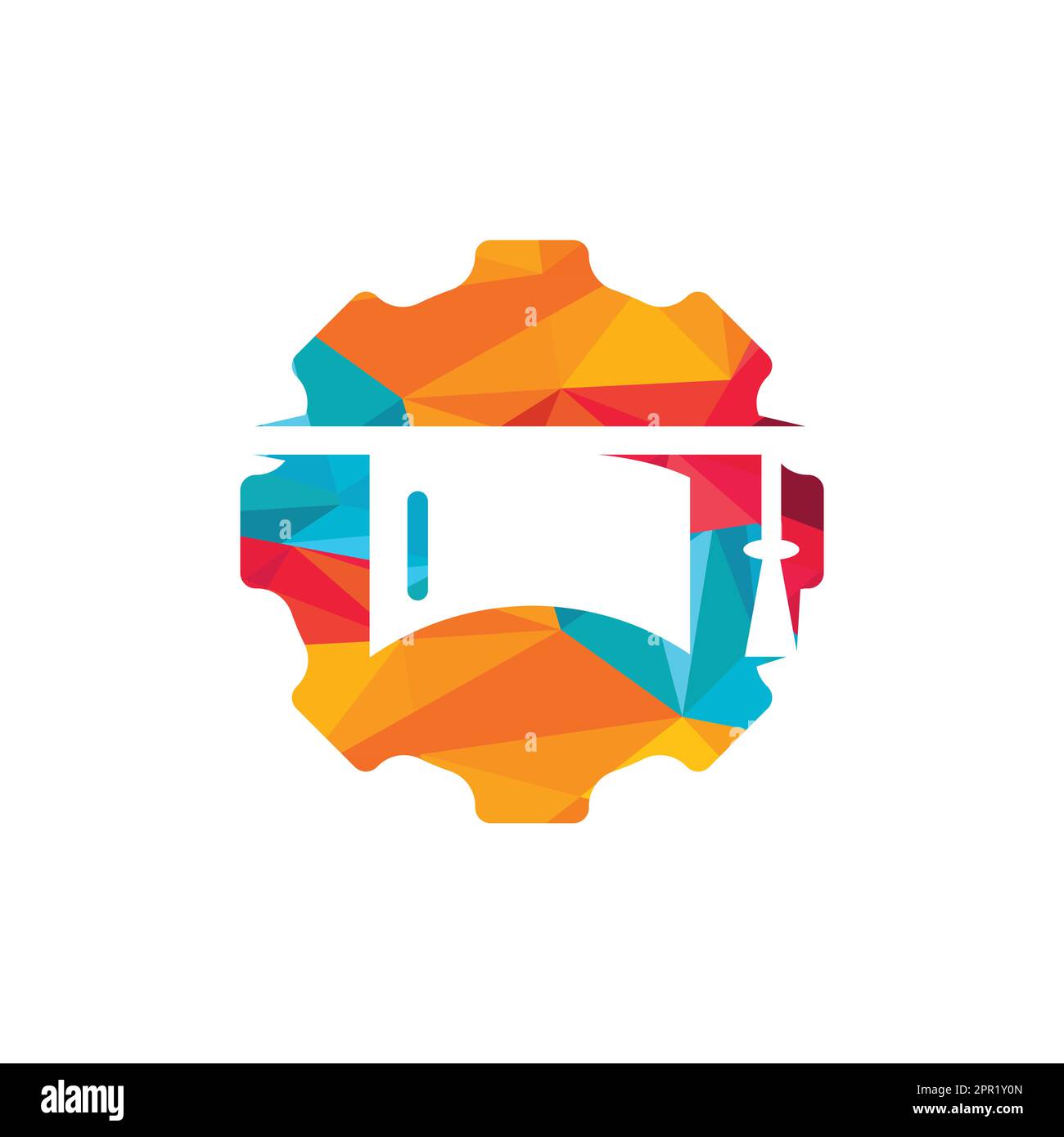 Industrial engineering education vector logo design. Student gear ...