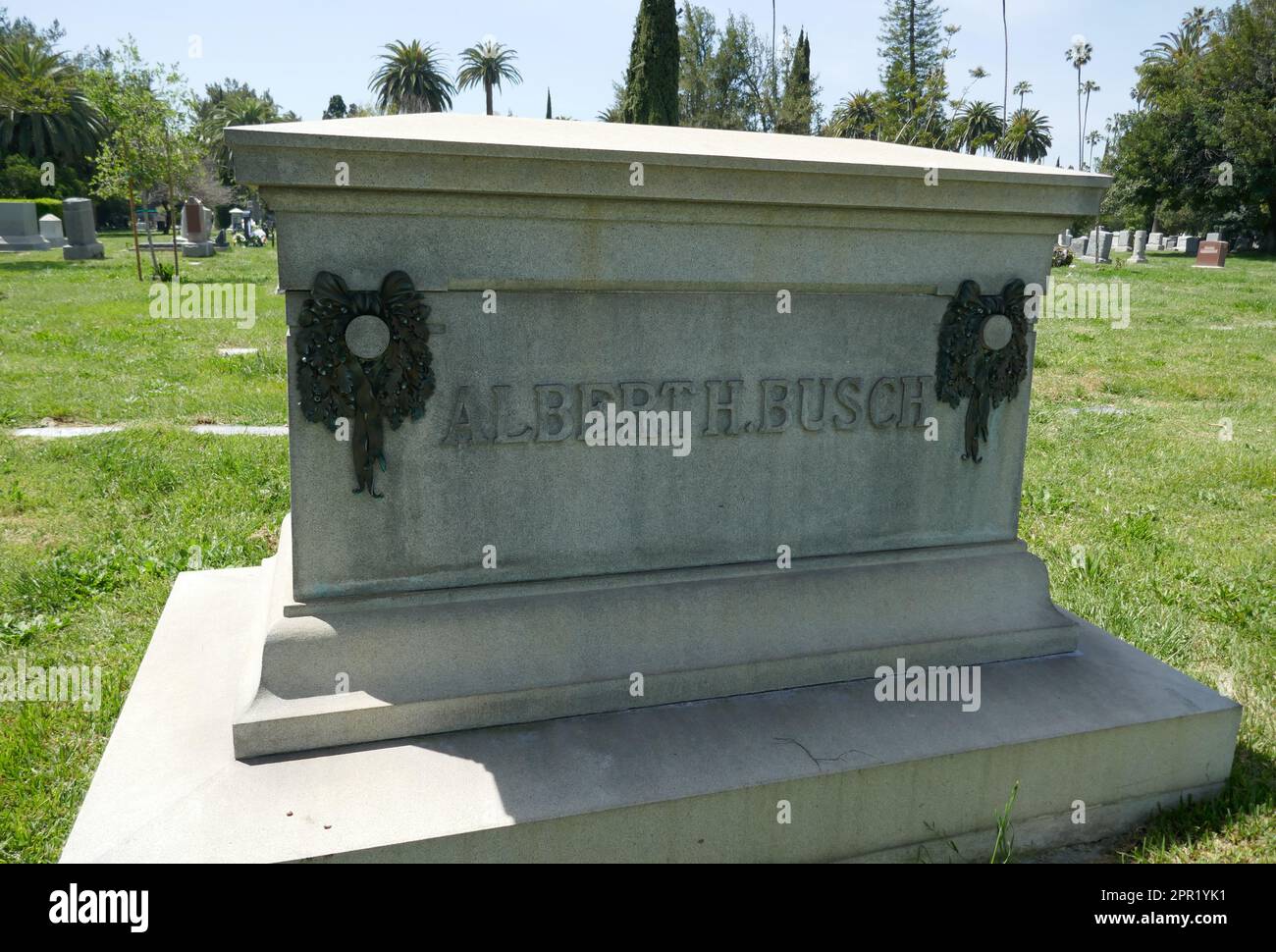 Los Angeles, California, USA 22nd April 2023 Albert Busch Grave at Hollywood Forever Cemetery on ...