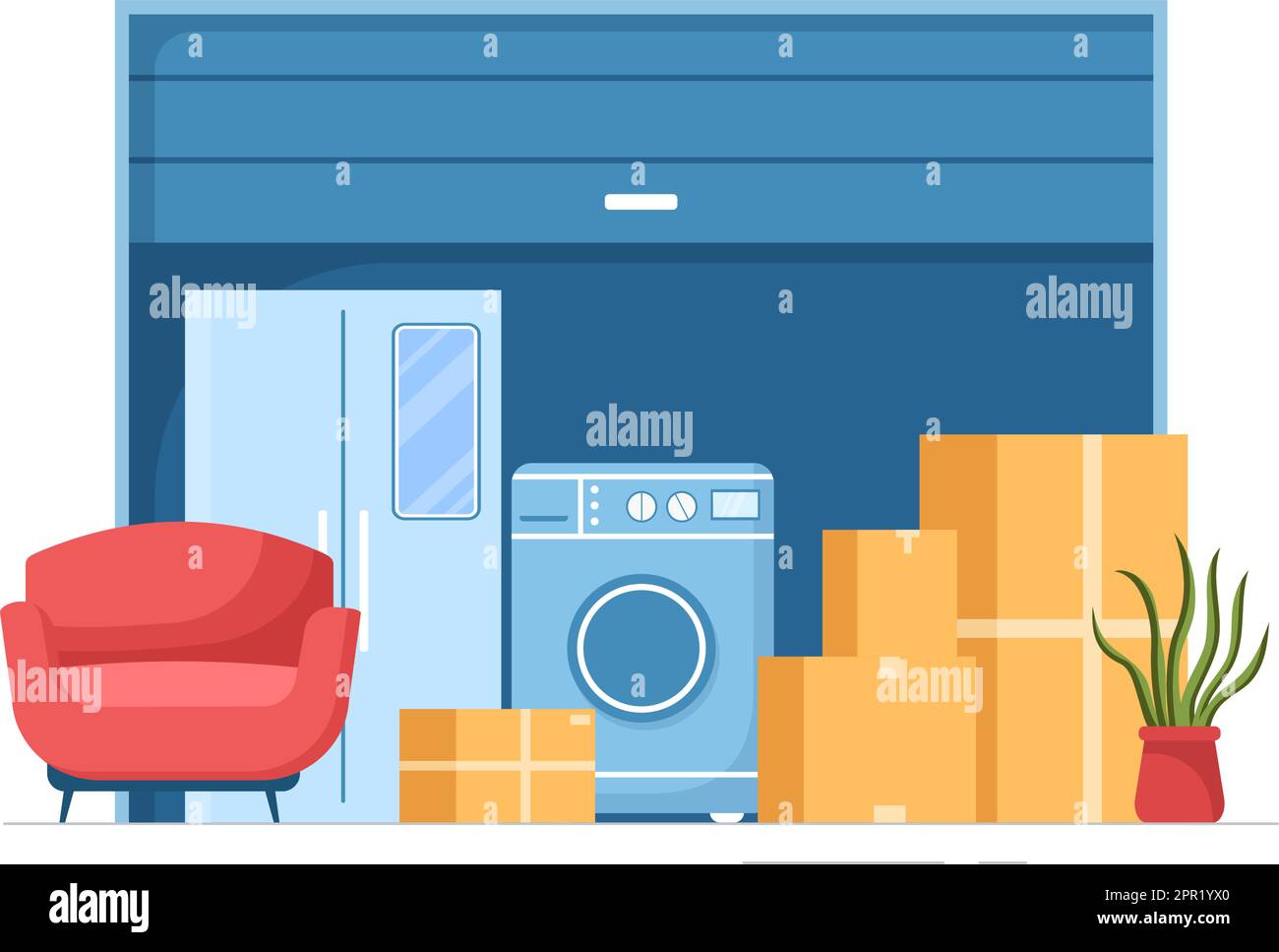 Self Storage of Cardboard Boxes Filled with Unused Items in Mini ...