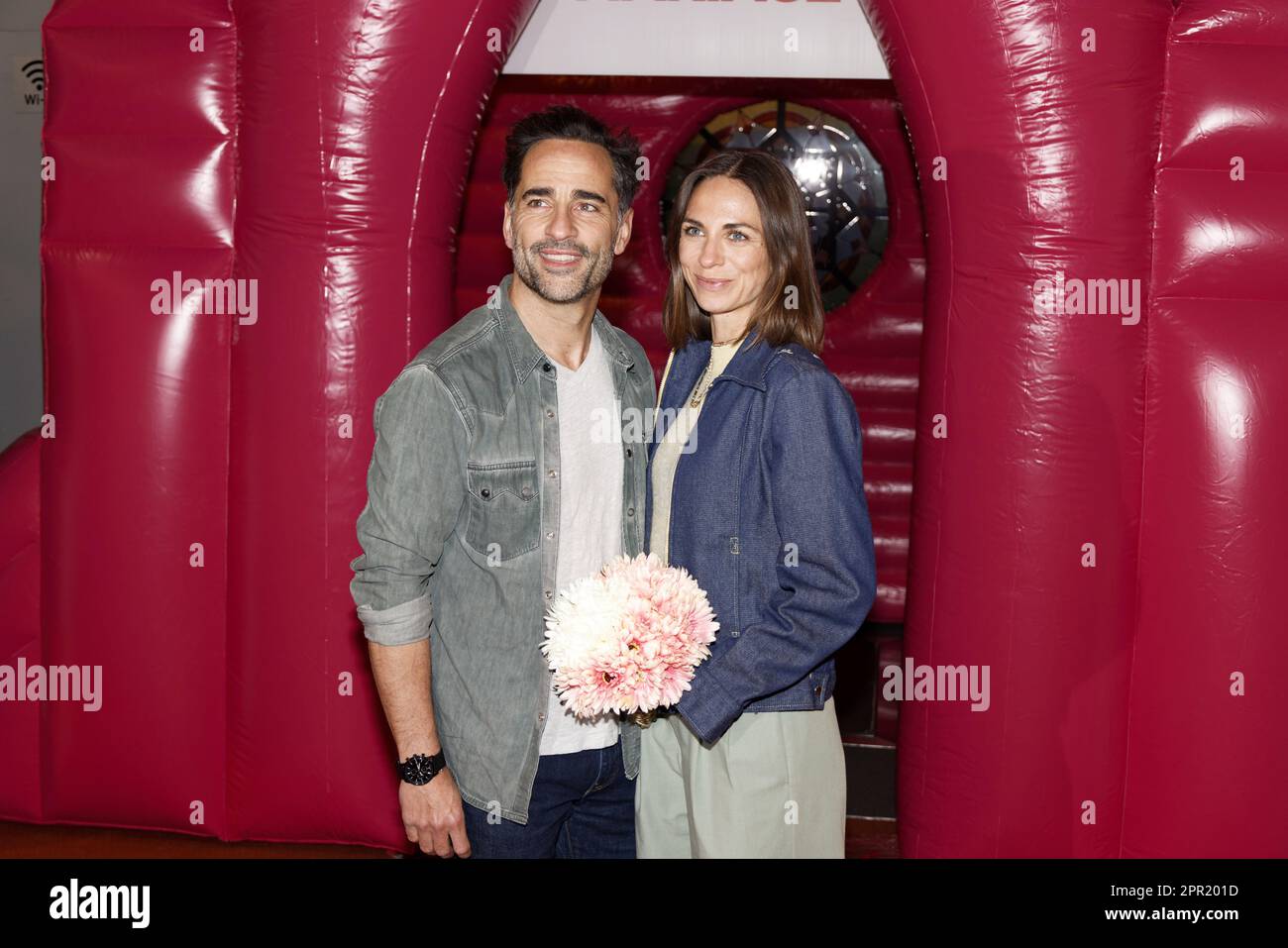 Paris, France. 25th Apr, 2023. Florent Peyre and Virginie Stref attend ...