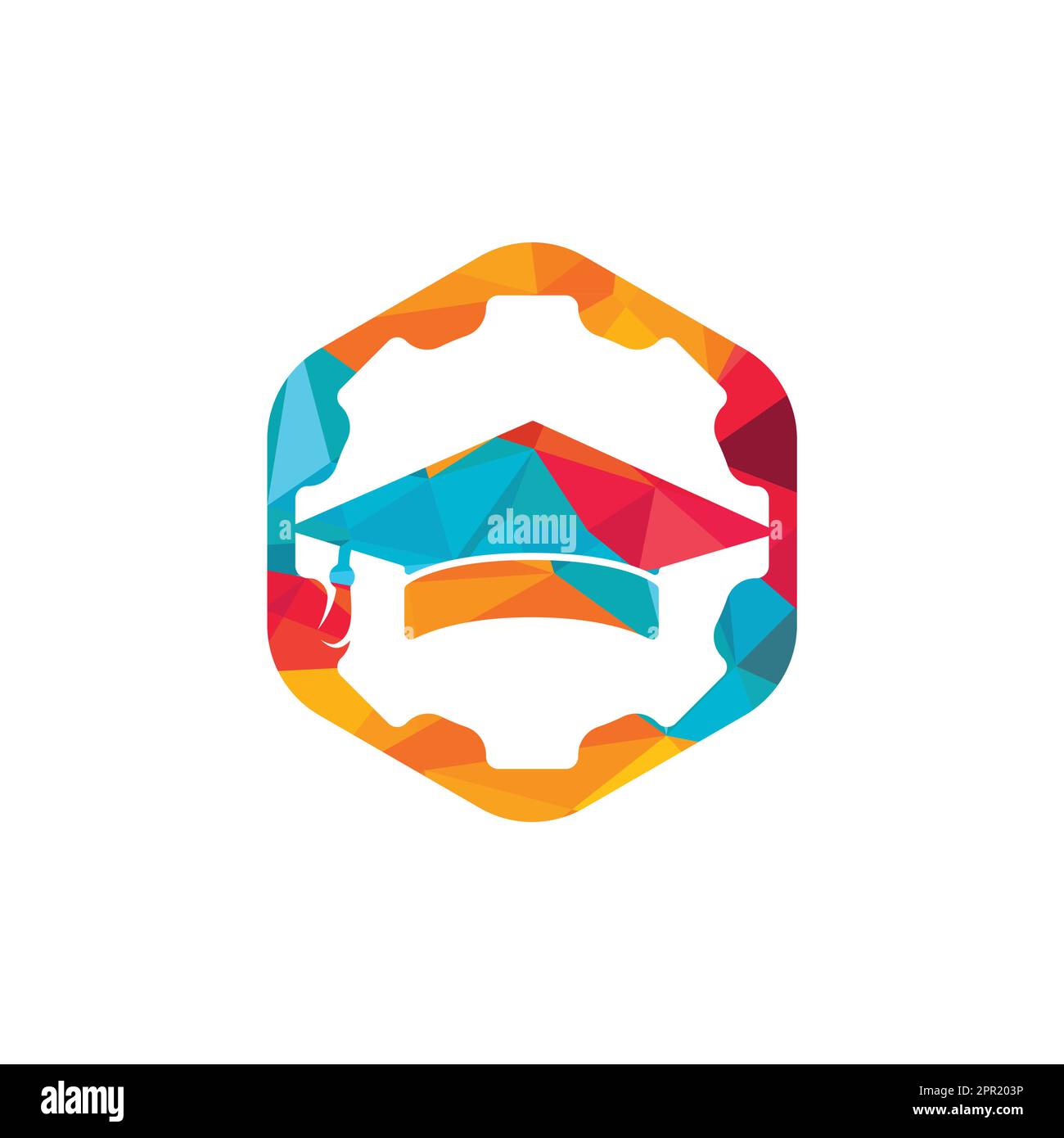 Industrial engineering education vector logo design. Student gear ...