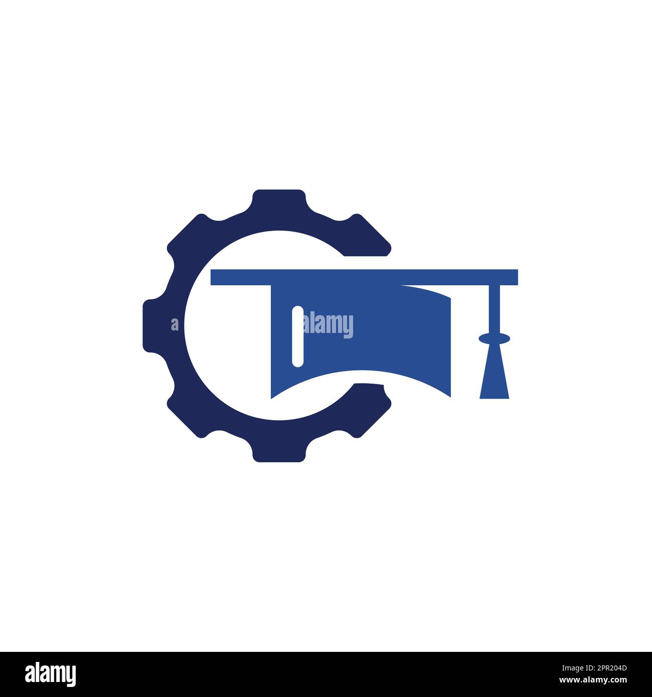 Industrial engineering education vector logo design. Student gear ...