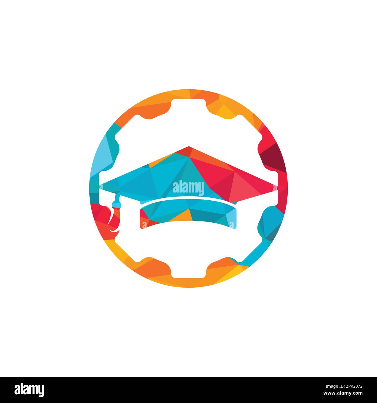 Industrial engineering education vector logo design. Student gear ...