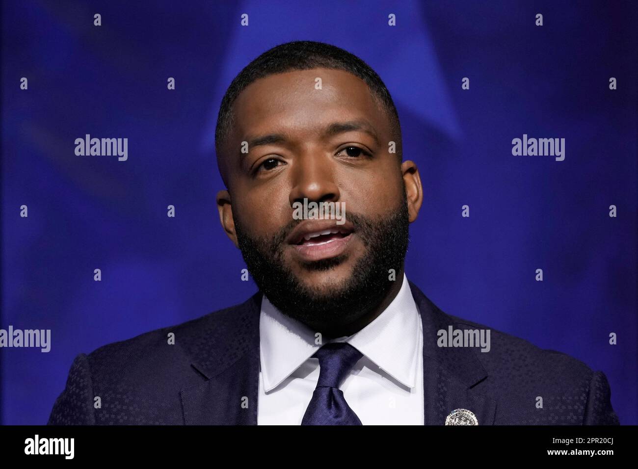 Mayoral candidate state Rep. Amen Brown, takes part in a Democratic ...