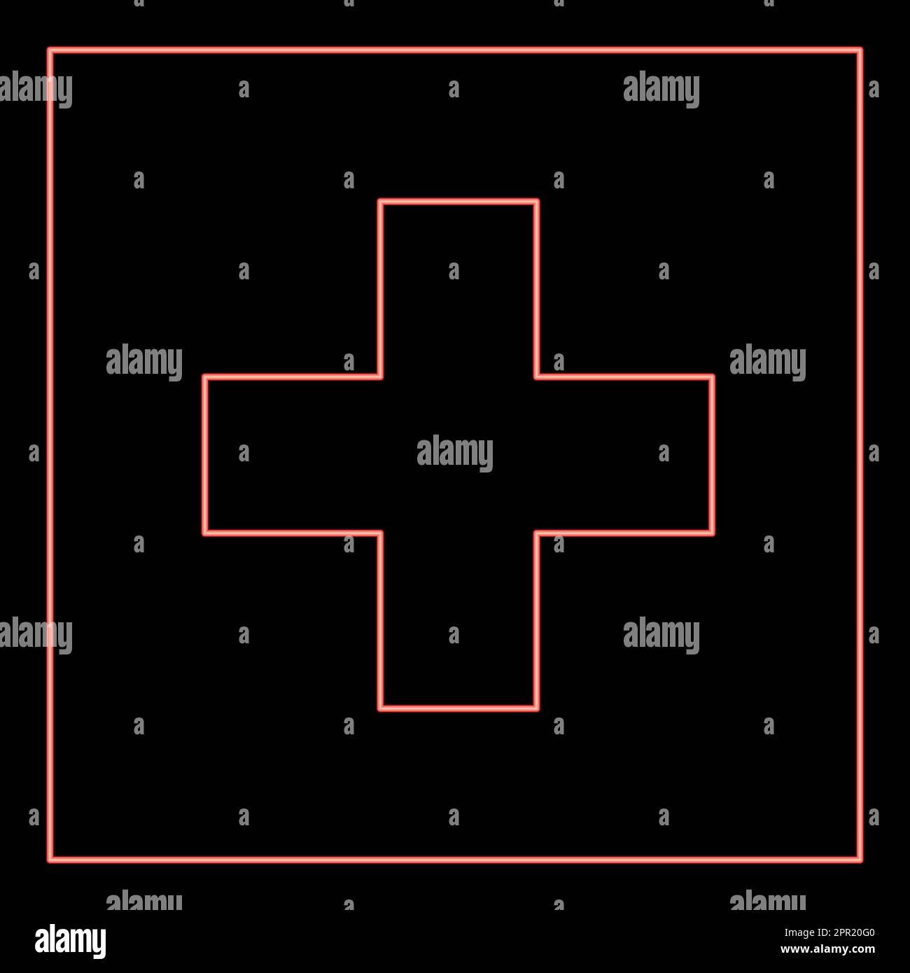 Neon flag of Switzerland red color vector illustration image flat style ...