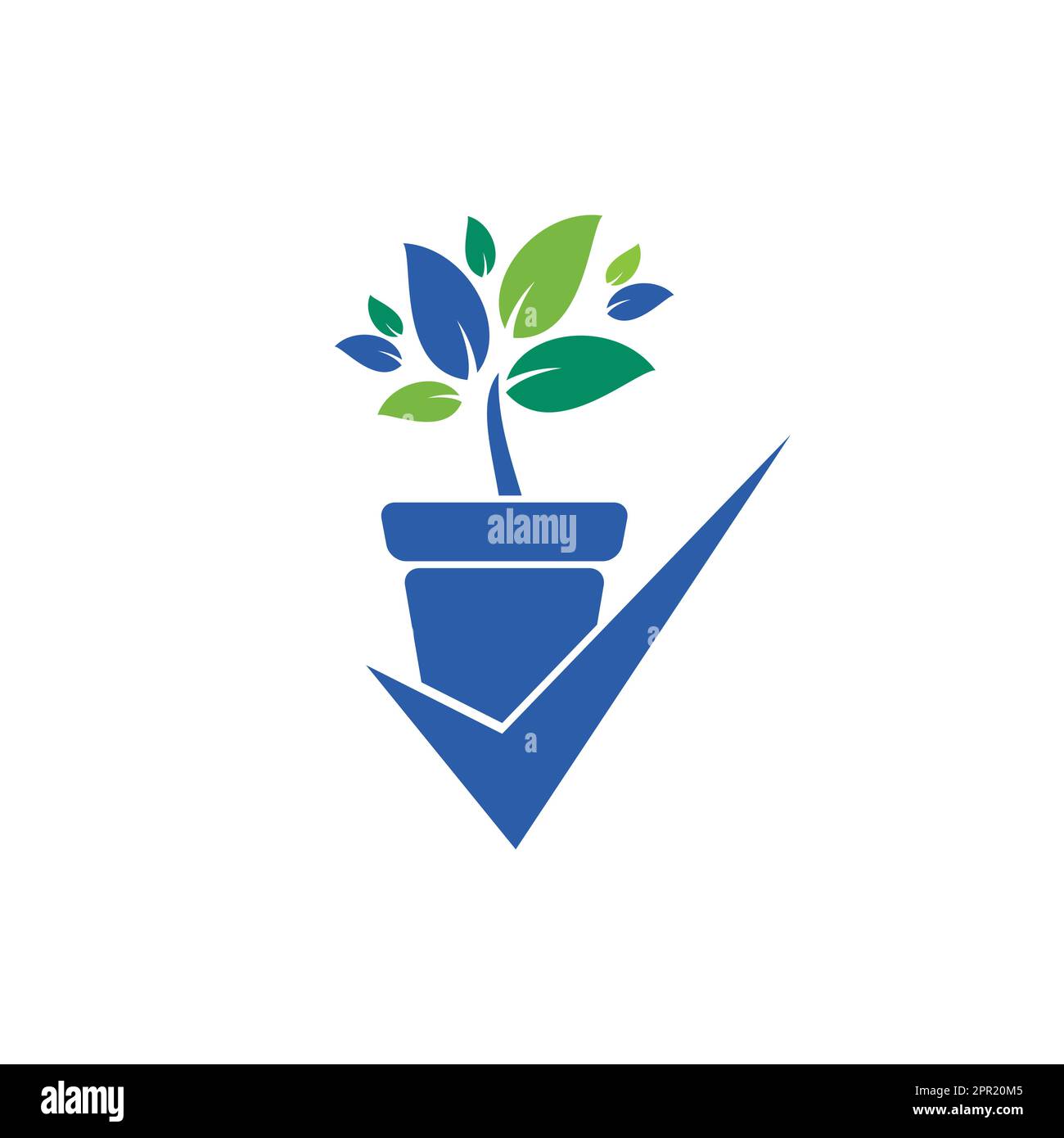 Check garden vector logo design. Check and flower pot icon Stock Vector ...