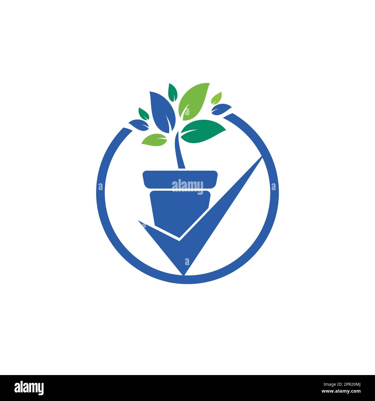 Check garden vector logo design. Check and flower pot icon Stock Vector ...