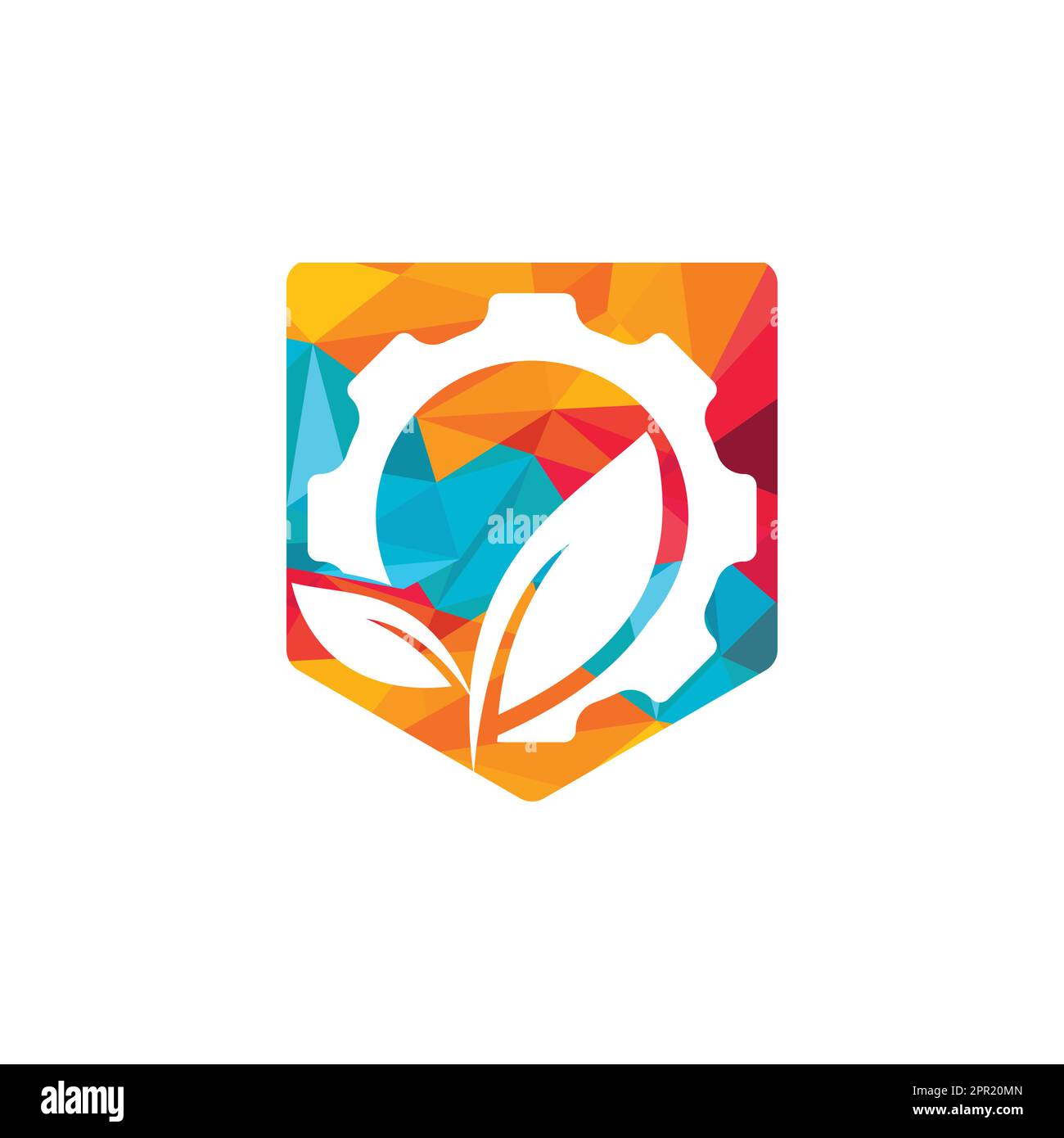Gear leaf vector logo design. Abstract concept for ecology theme, green ...
