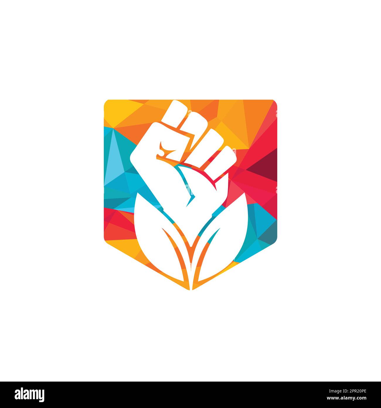 Power of nature vector logo design. Hand and eco symbol or icon. Unique ...