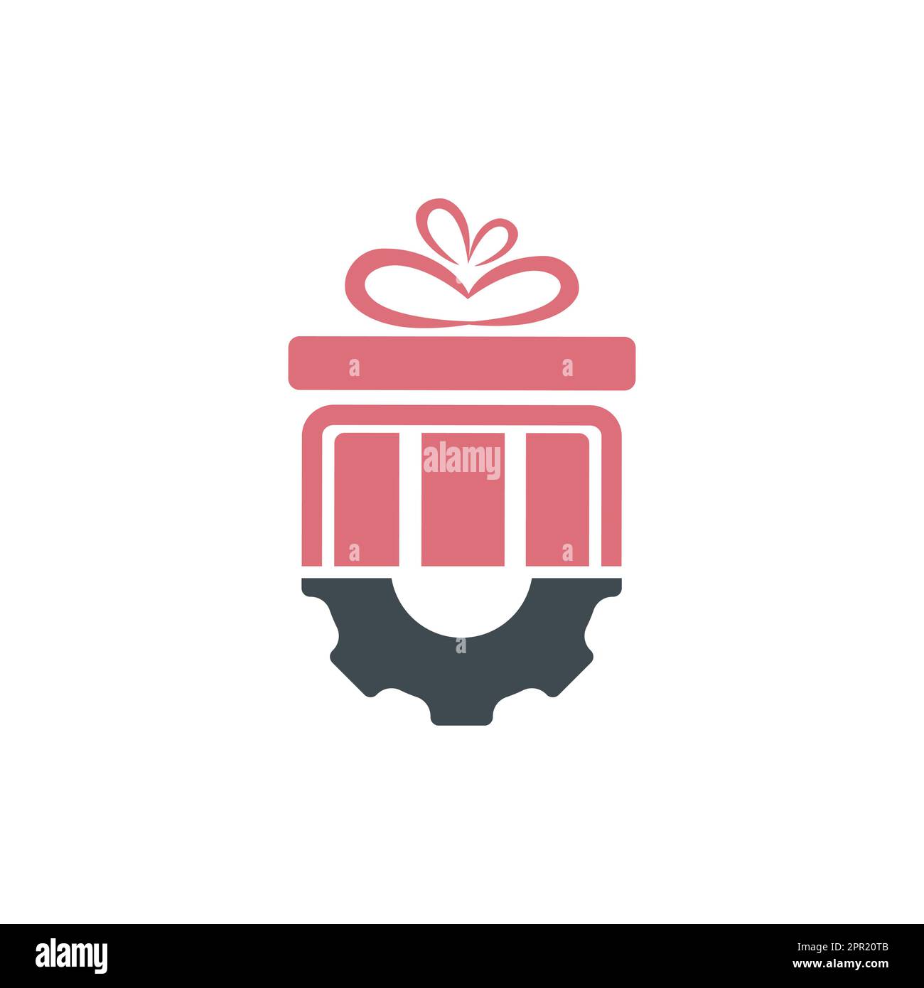 Gift gear vector logo design. Present and mechanic symbol or icon Stock ...