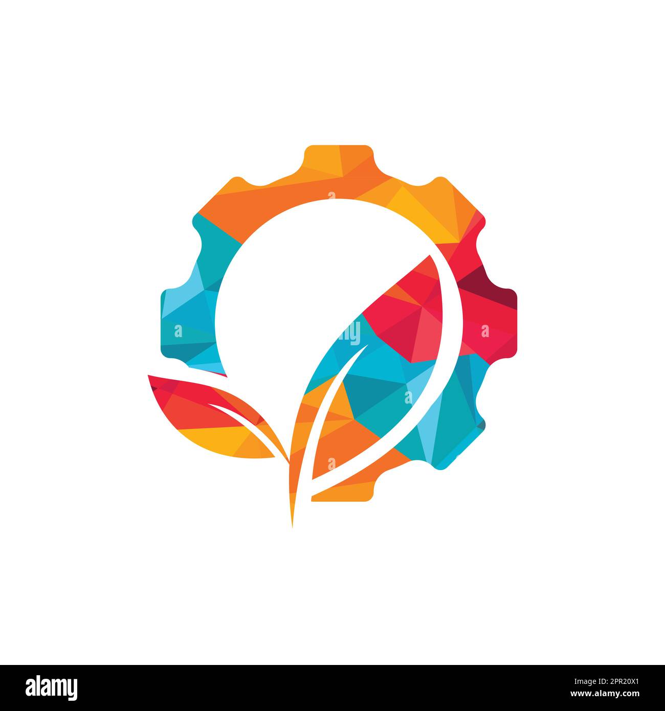 Gear leaf vector logo design. Abstract concept for ecology theme, green ...