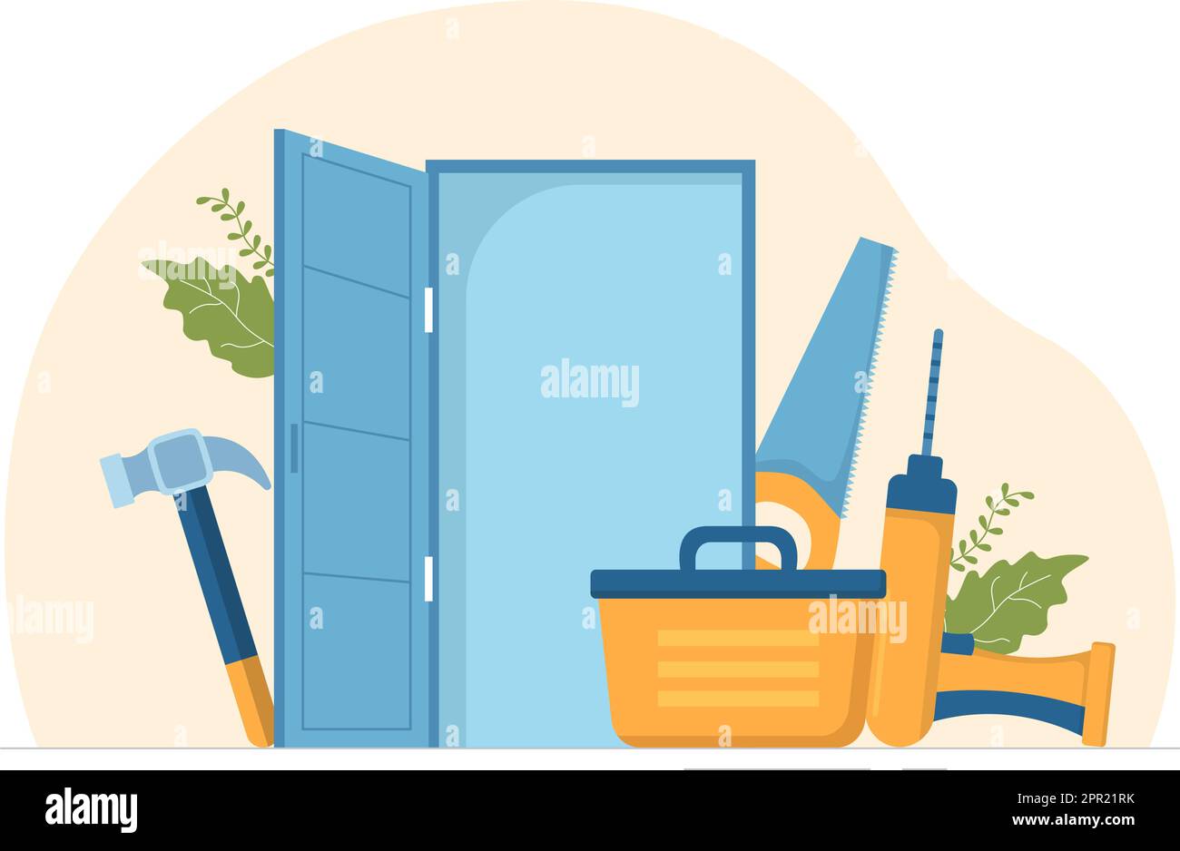 Window and Door Installation Service with Worker for Home Repair and ...