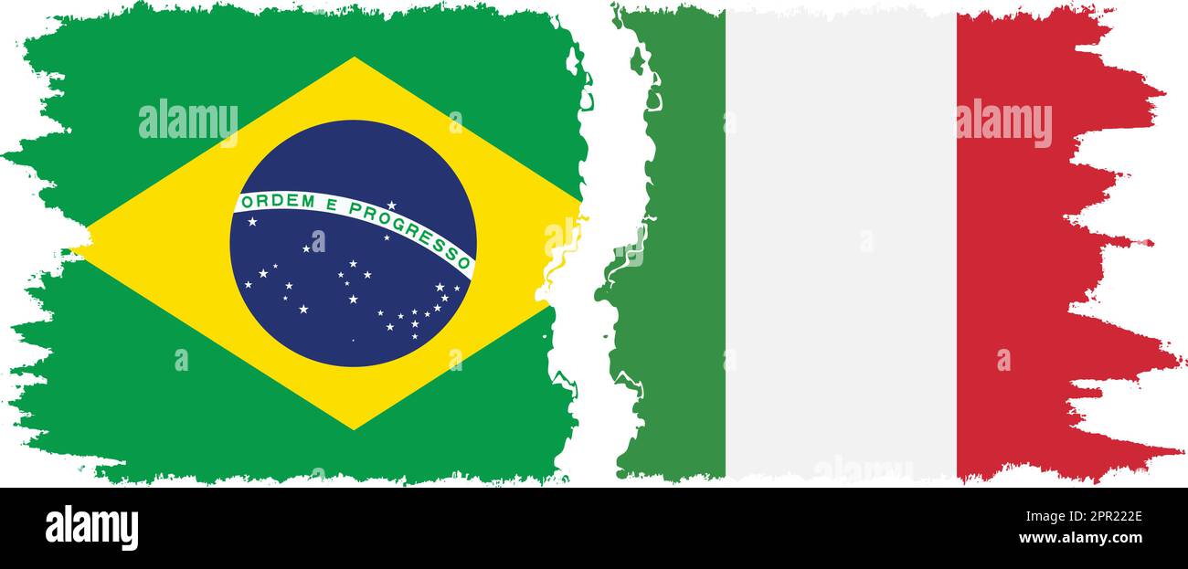 Italy and Brazil grunge flags connection, vector Stock Vector Image ...