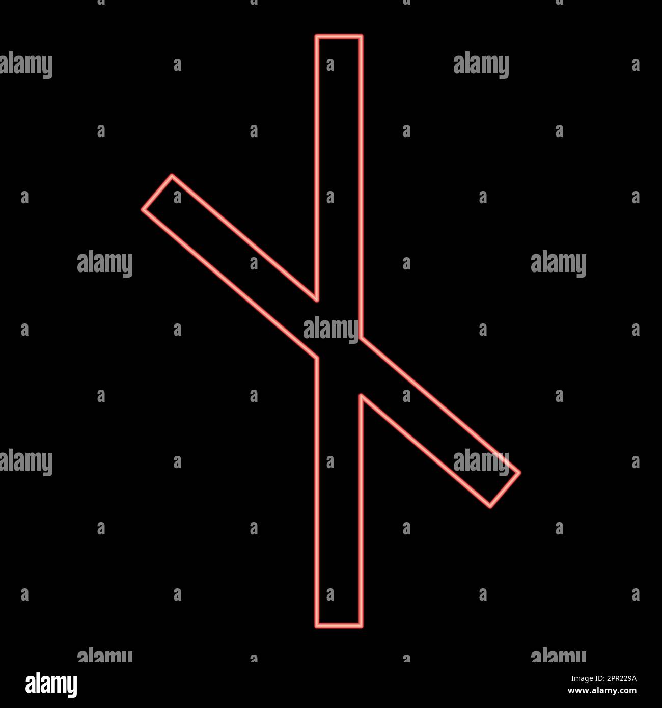 Neon nauthis rune Neidis need night not symbol red color vector ...