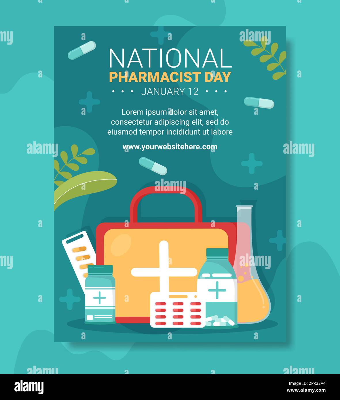 World Pharmacists Day Poster Flat Cartoon Hand Drawn Templates ...