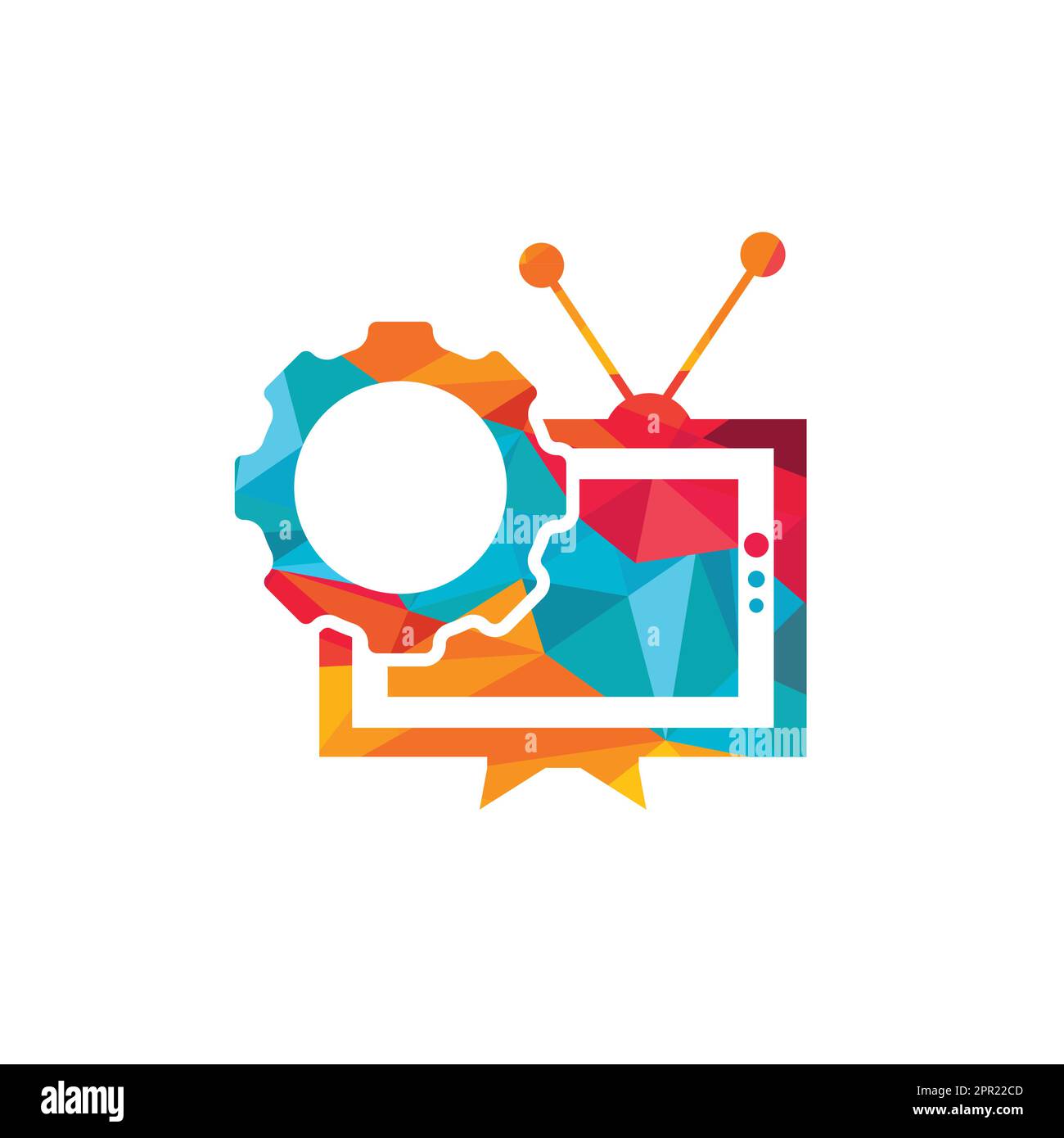 Television Gear vector logo design. TV repair logo. Television and ...