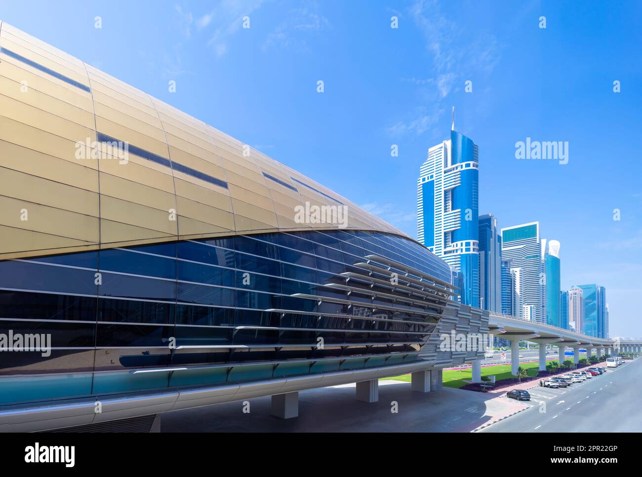 UAE, Dubai's Rapid Transit Rail Metro Subway System Green and Red Lines ...