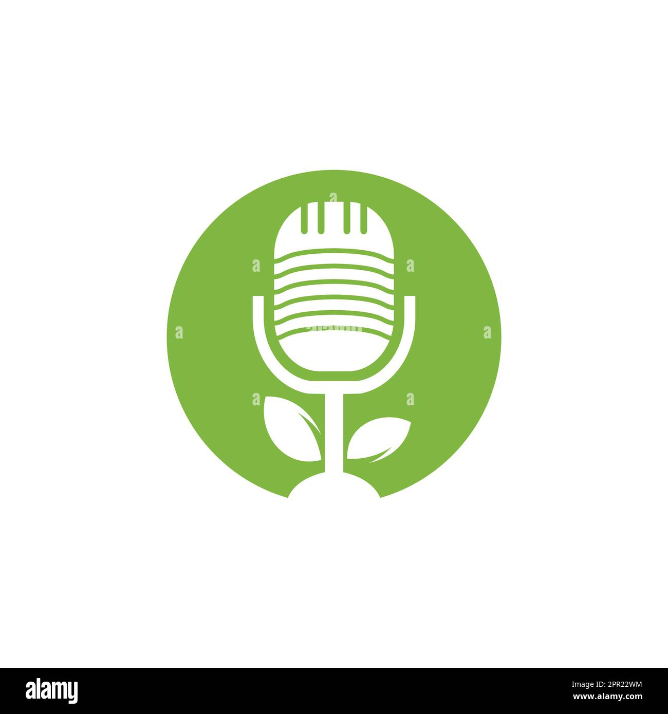 Podcast leaf nature ecology vector logo design. Podcast talk show logo ...