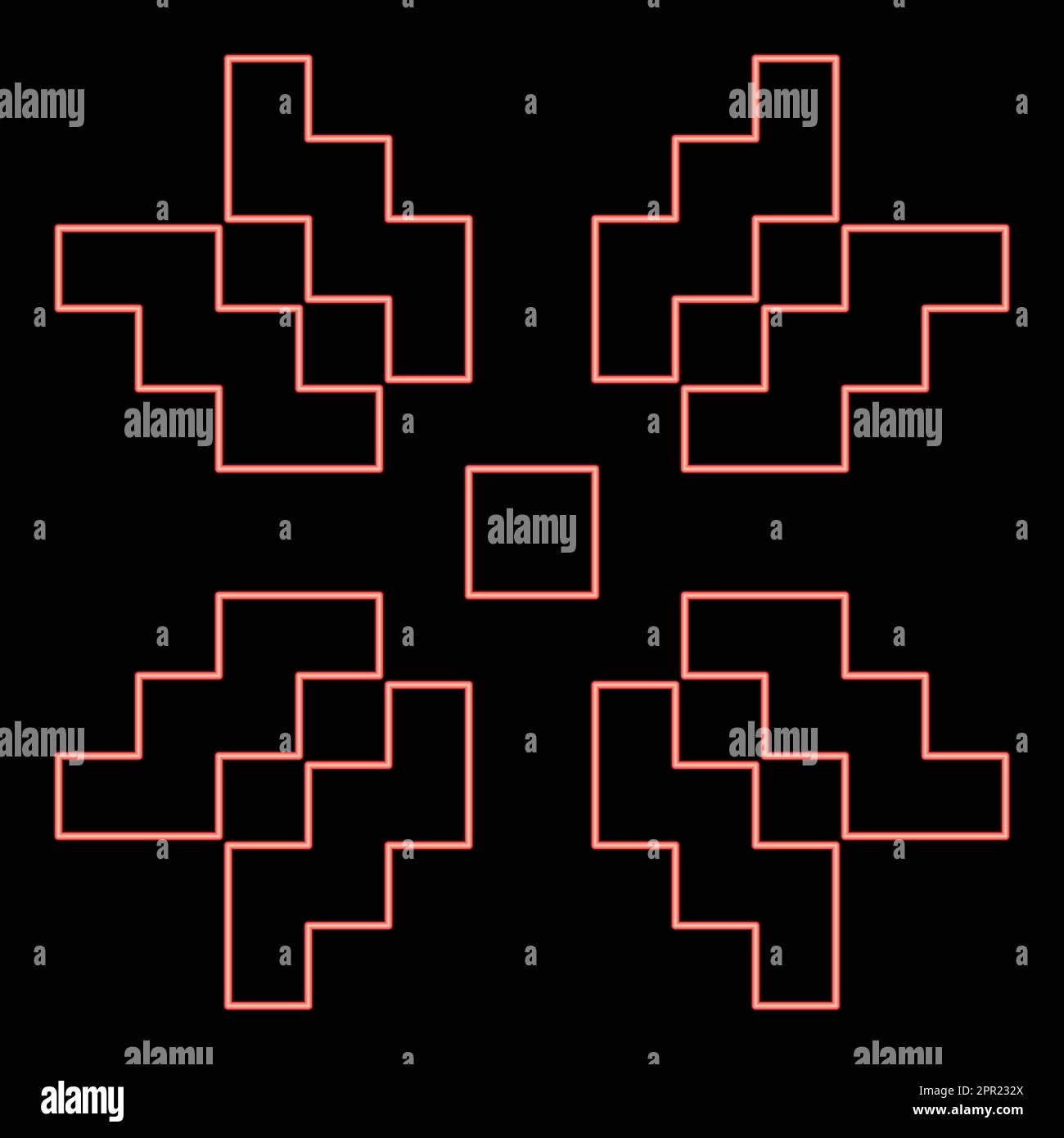 Neon scandinavian pattern red color vector illustration image flat ...