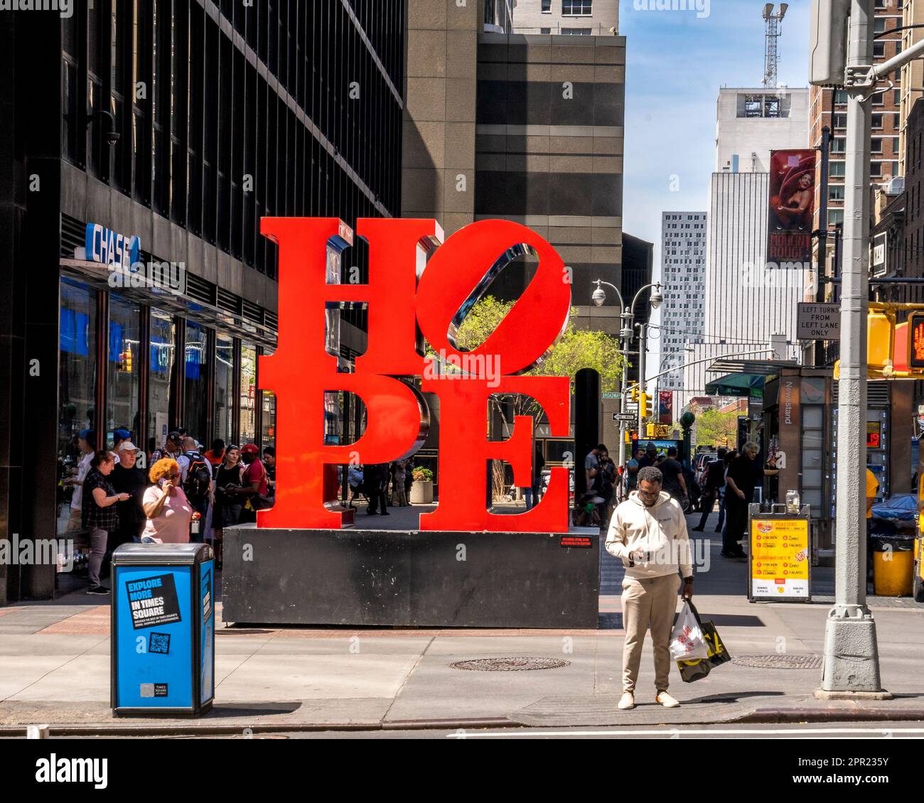 New York, NY - USA - April 14, 2023 View of Robert Indiana's iconic ...