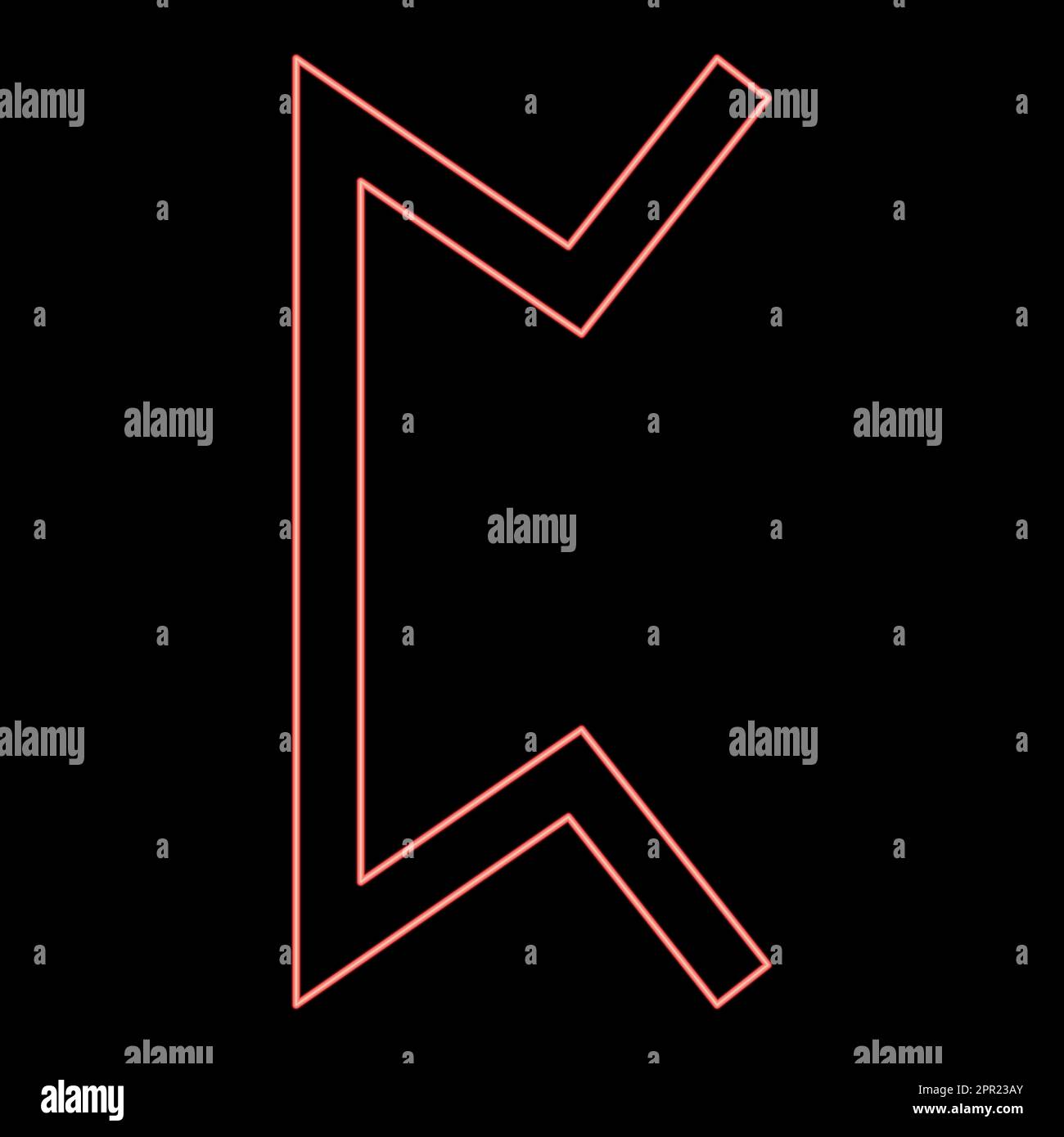 Neon perth rune pertho pear hidden game symbol red color vector ...