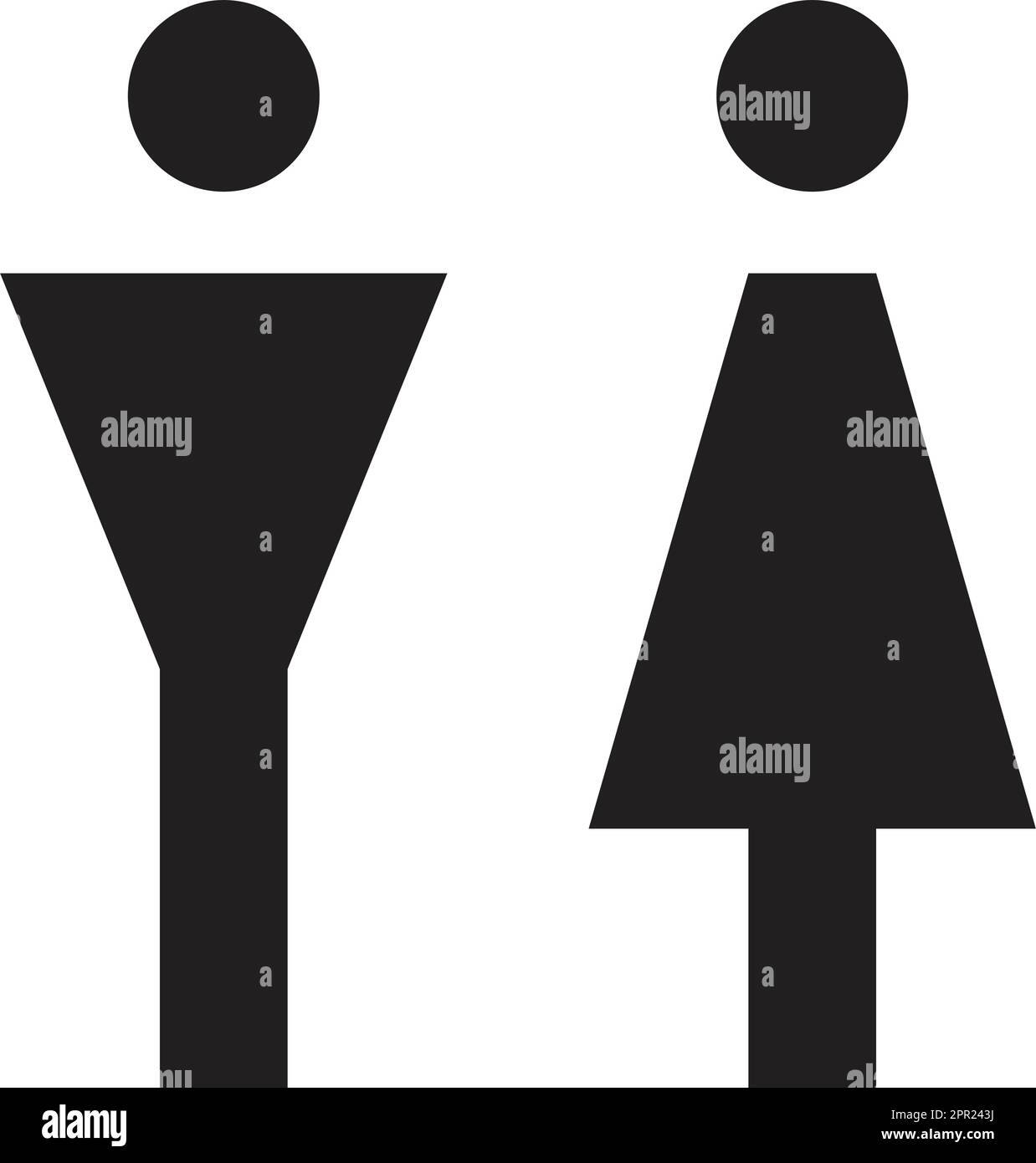 Toilet sign vector with man and woman symbol in a glyph pictogram ...