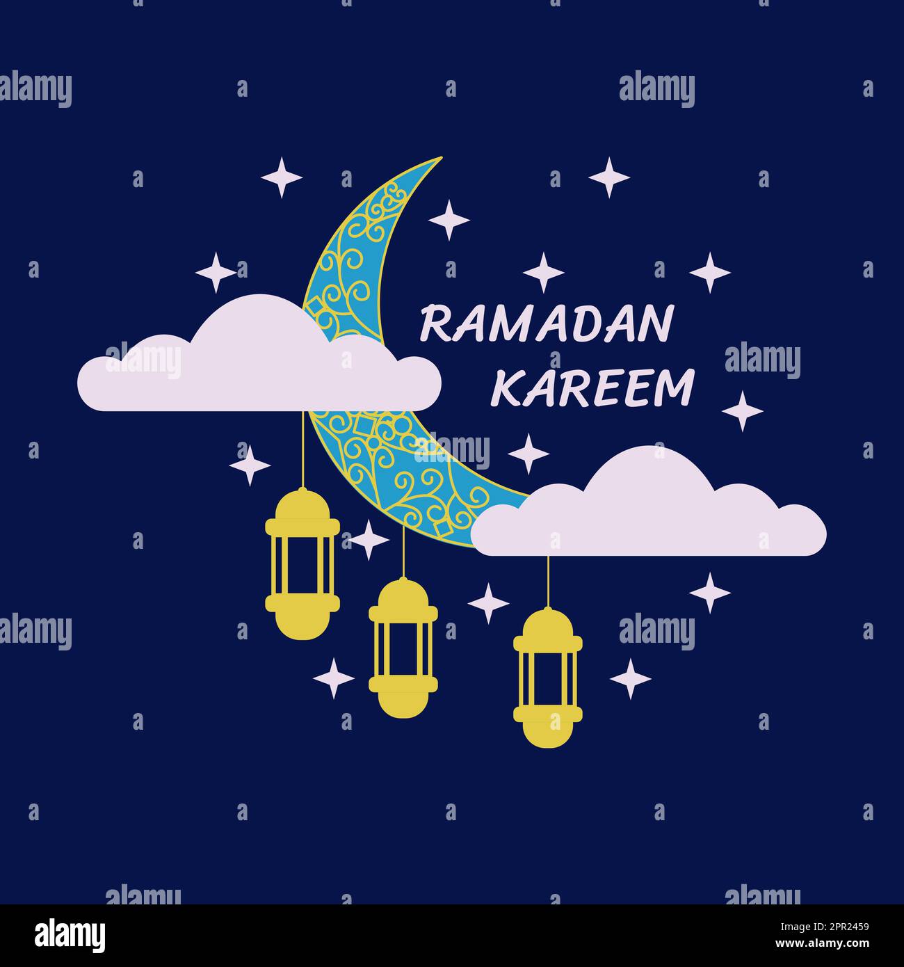Ramadan kareem flat greeting Stock Vector Images - Alamy