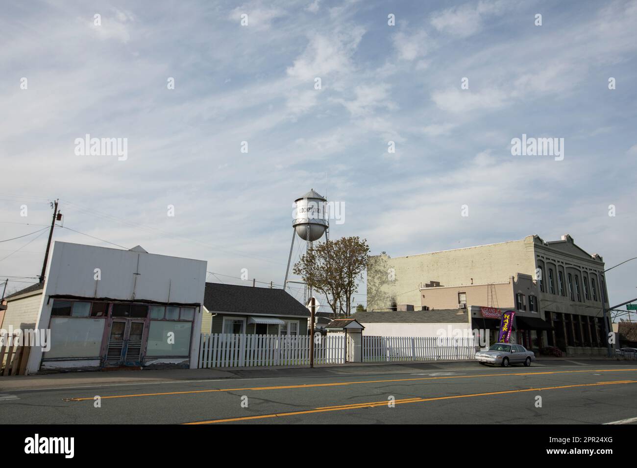 Lockeford, California, USA - April 17, 2023: The Lockeford water tower ...