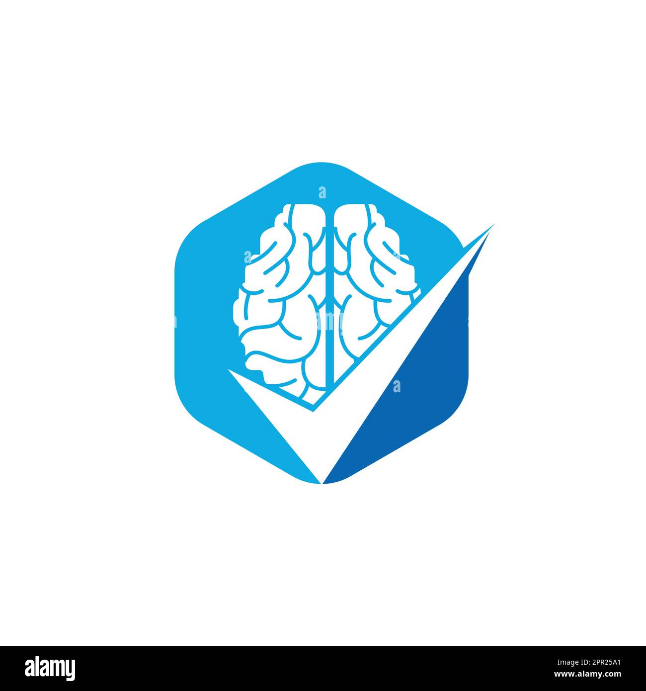 Brain check vector logo design. Brain and tick icon logo Stock Vector ...
