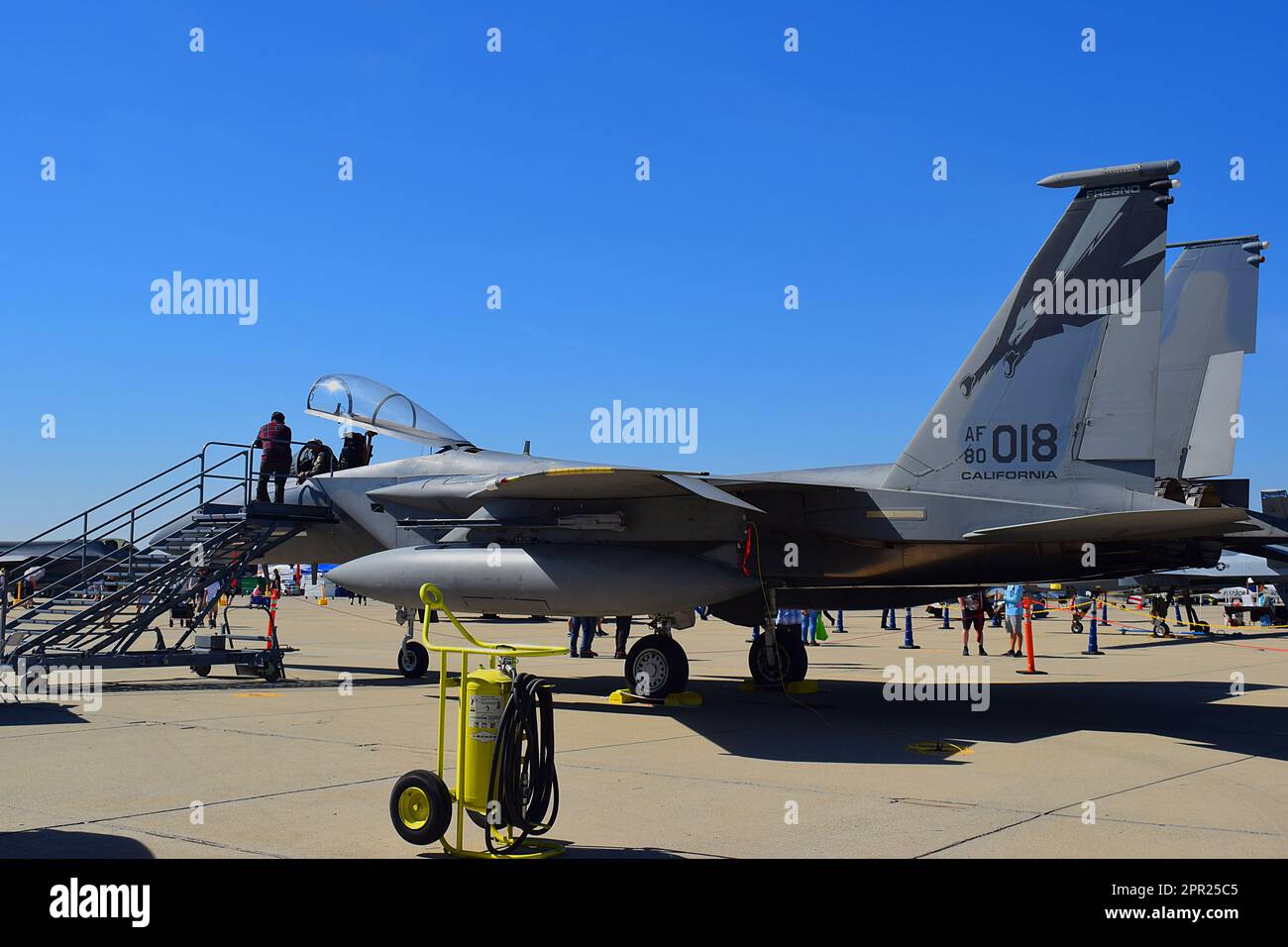 An F-15C Eagle assigned to the 194th Fighter Squadron at Fresno Air ...