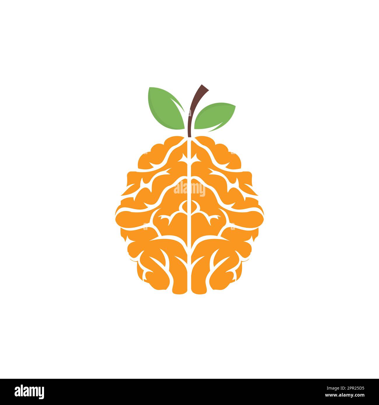 Orange brain vector logo design. Logo of a fruit style brain Stock ...