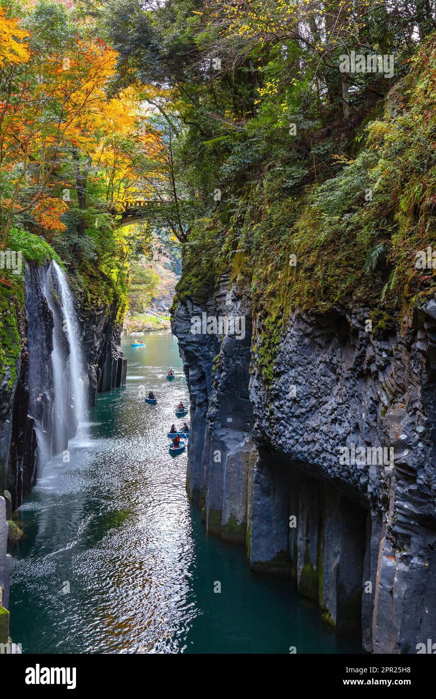 Miyazaki, Japan - Nov 24 2022: Takachiho Gorge is a narrow chasm cut ...