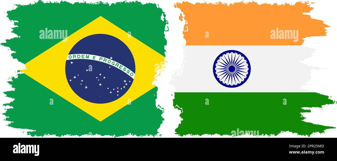 India and Brazil grunge flags connection, vector Stock Vector Image ...