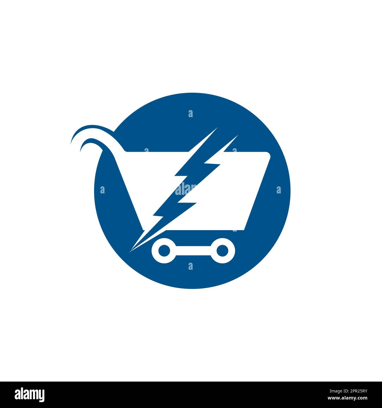 Fast Shopping vector logo design. Shopping cart with flash logo icon ...
