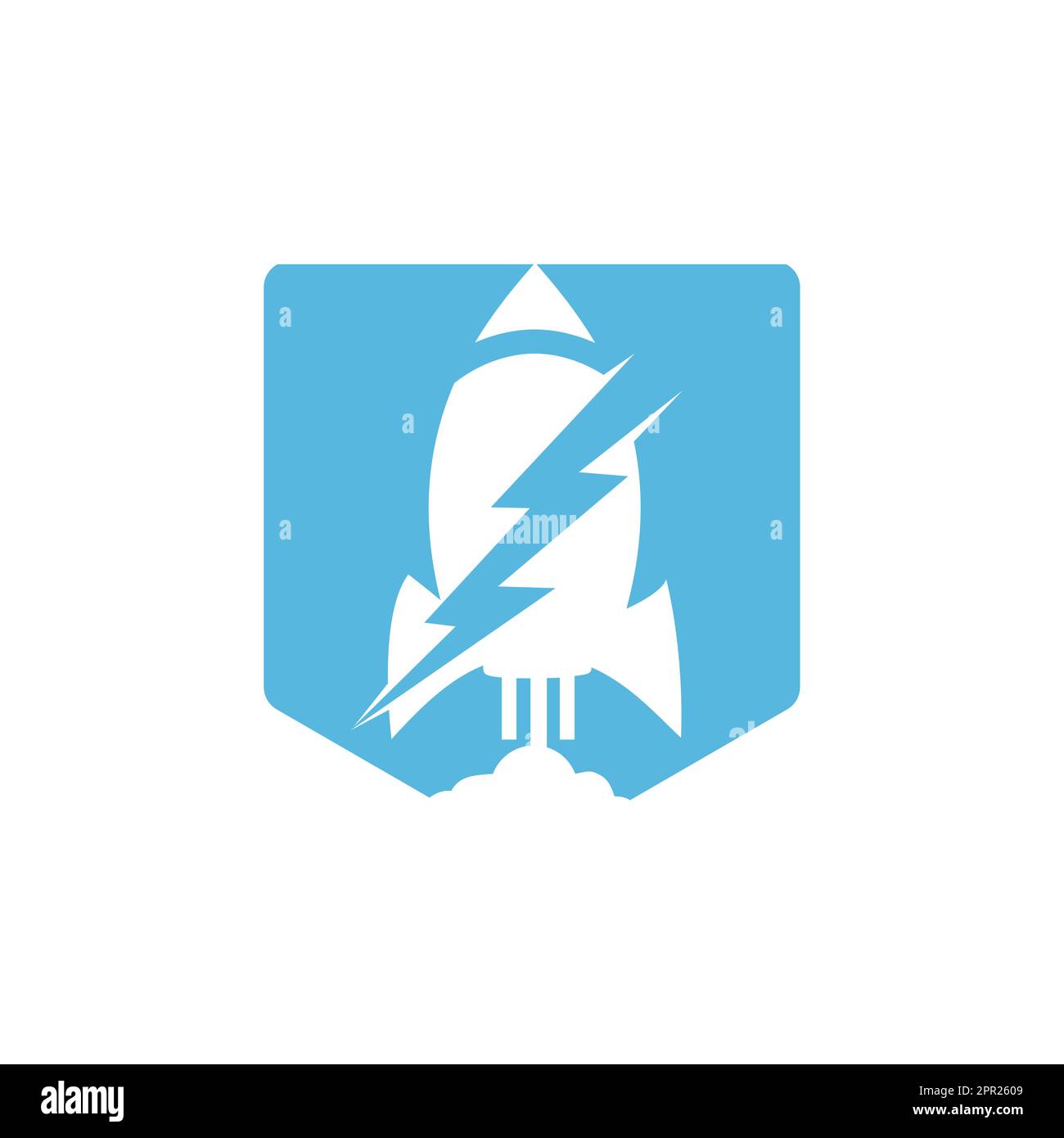 Electric rocket vector logo design. Rocket and thunderbolt logo icon ...
